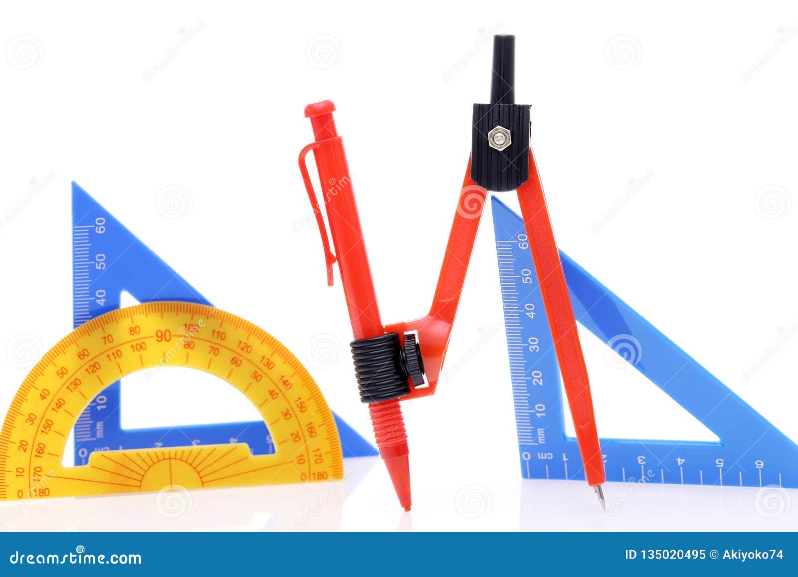 School Drawing Tools. Compass, Triangle Stock Image - Image of creative ...
