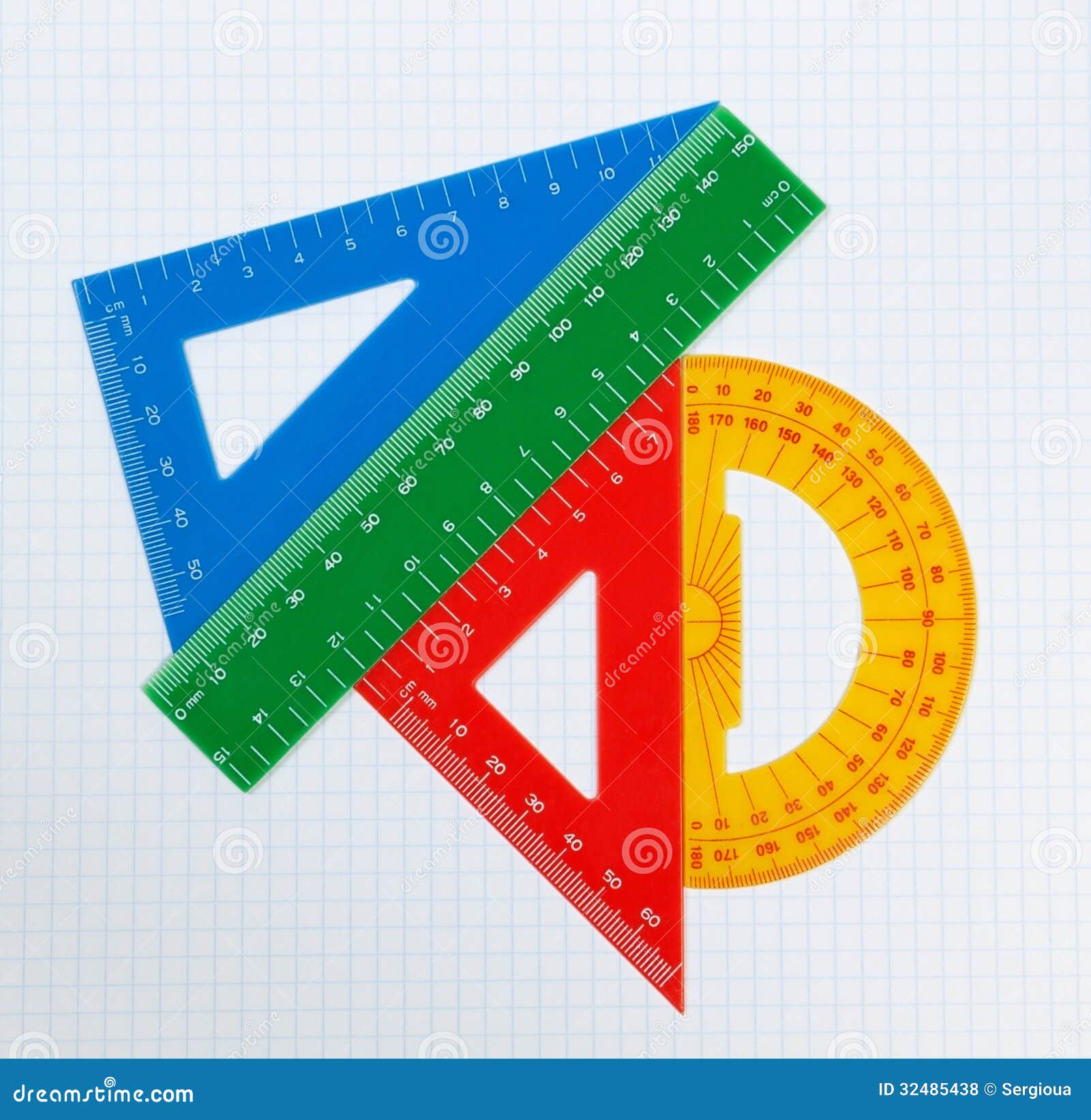 School Drawing Tools. Triangle, Ruler. Stock Photo - Image of ...