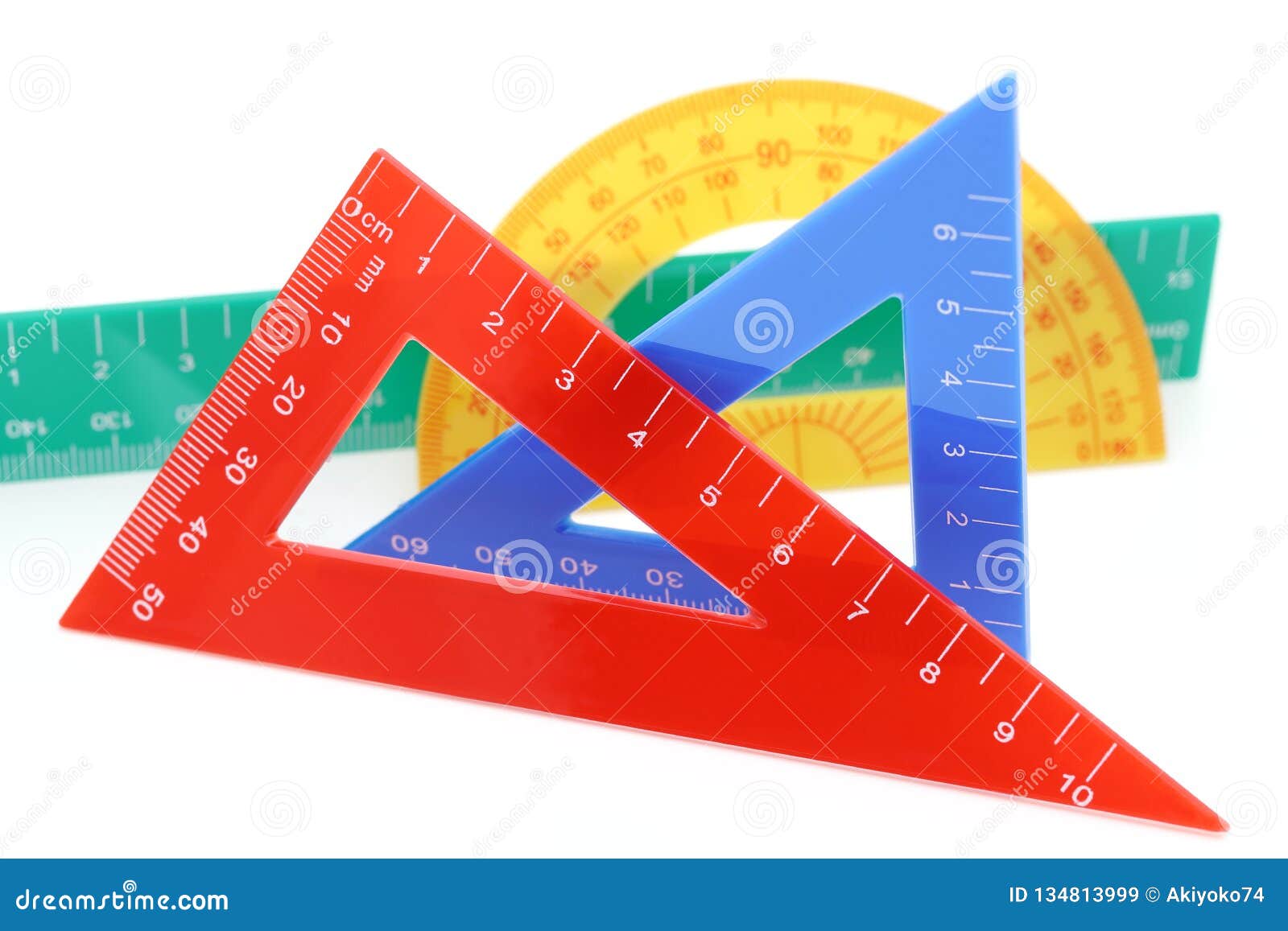 School Drawing Tools. Triangle, Ruler Stock Image - Image of ...