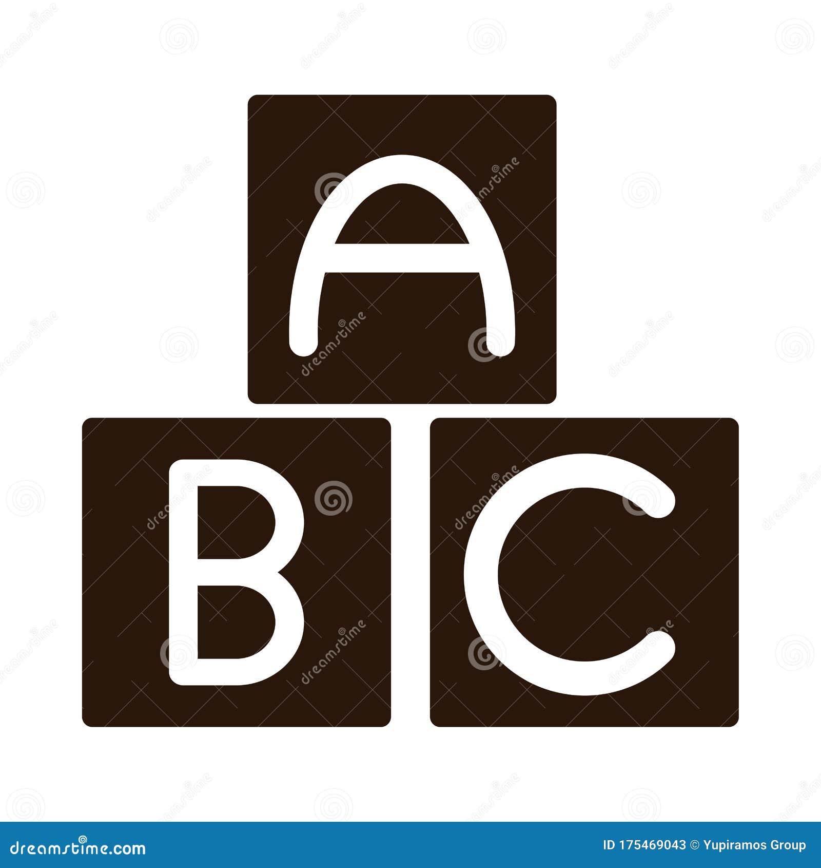 School Education Alphabet Abc Blocks Supply Silhouette Style Icon Stock ...