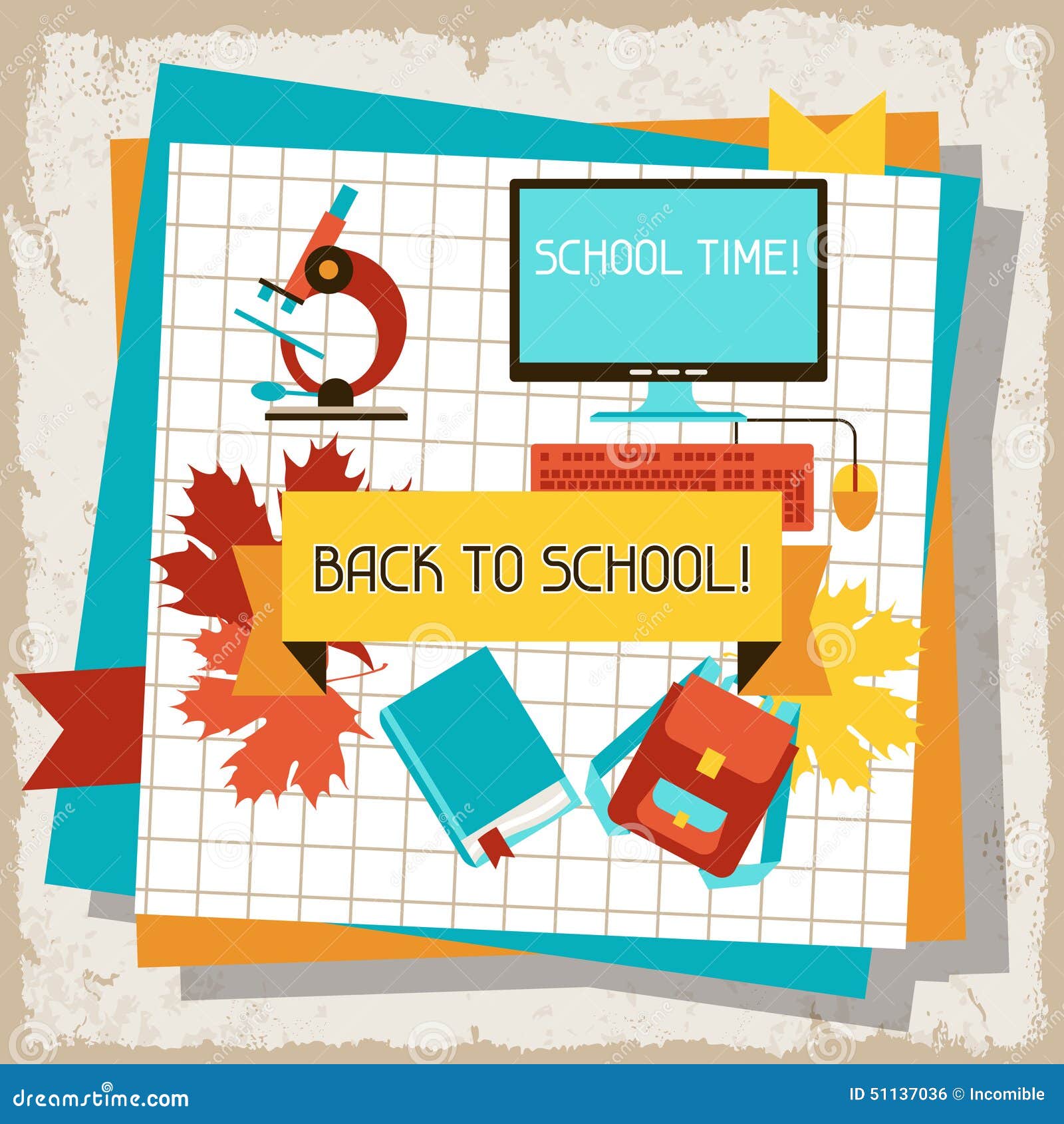 School and Education Background with Sticky Papers Stock Vector ...