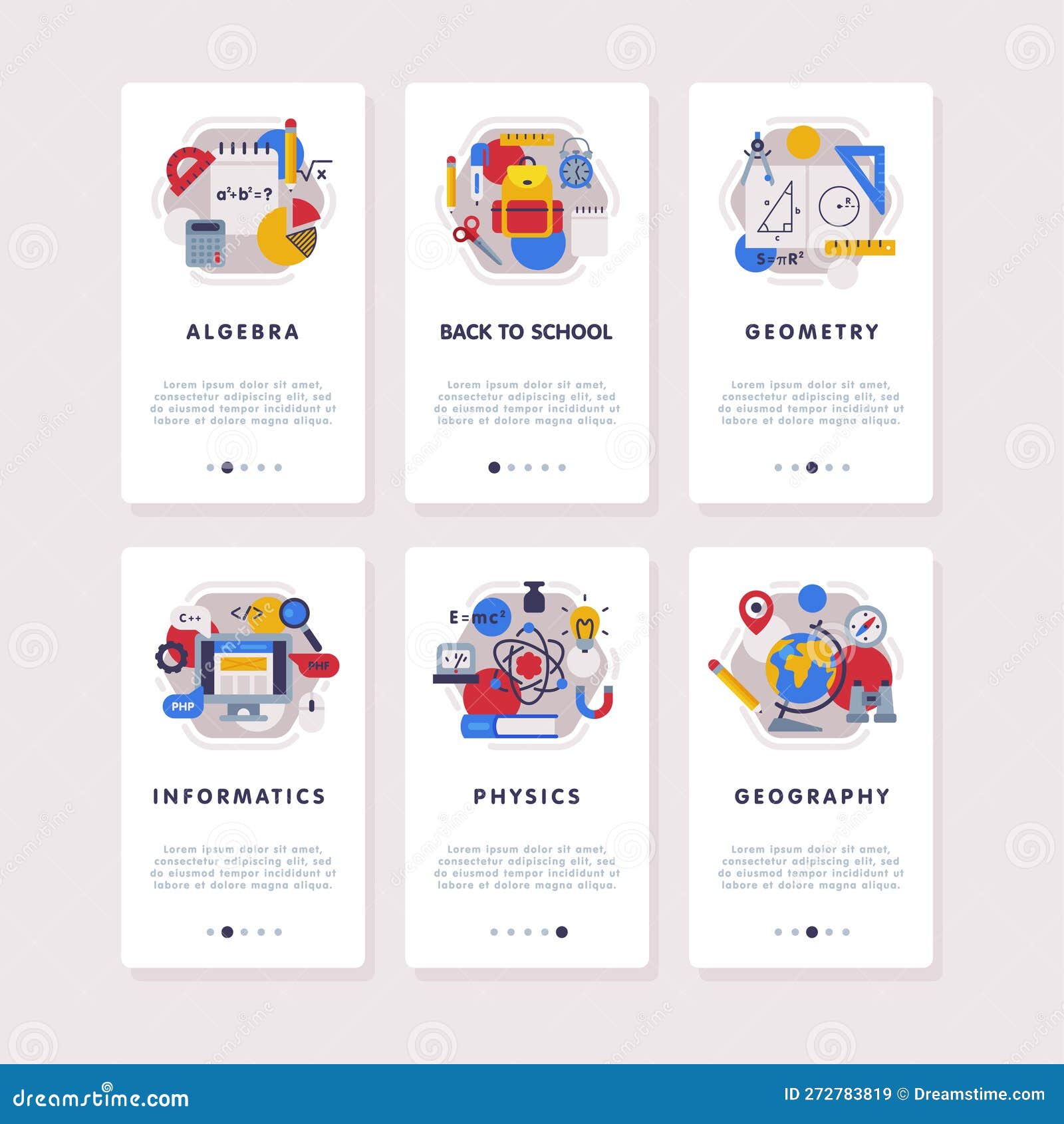 School Education Banner Design with Educational Objects Vector Template ...