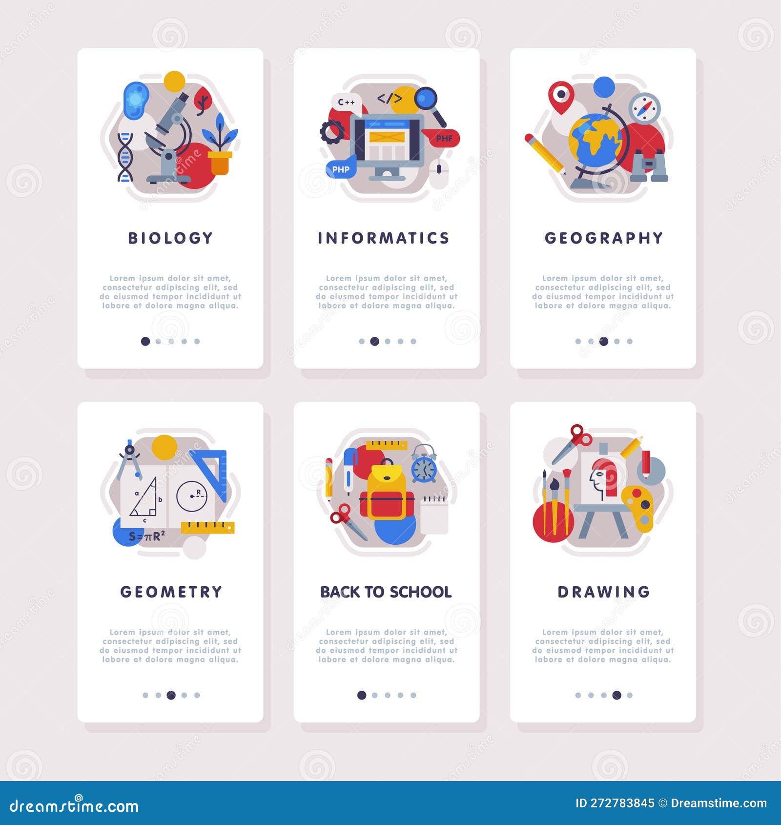 School Education Banner Design with Educational Objects Vector Template ...