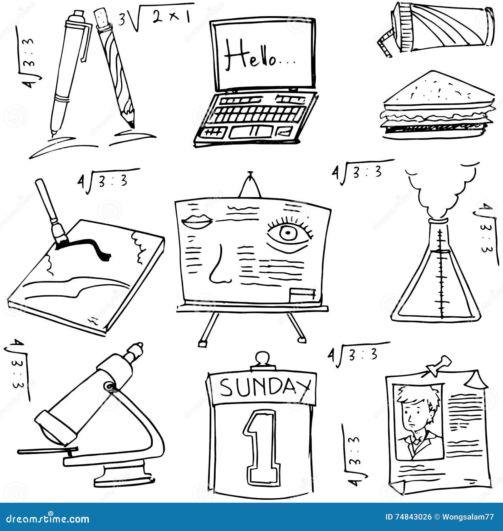 School Education Doodles Collection Stock Vector - Illustration of ...