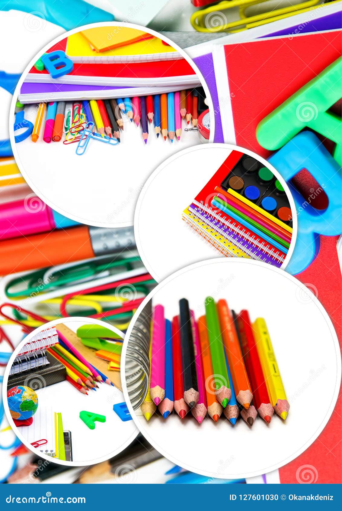 School Education Equipment Tools Collage Stock Photo - Image of ...