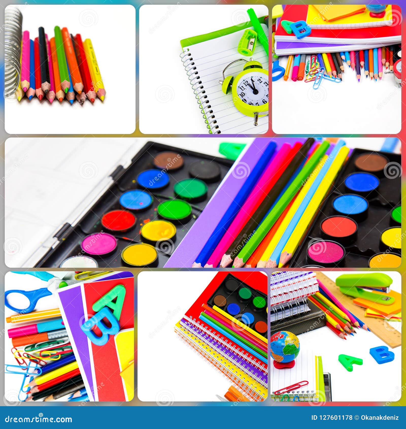 School Education Equipment Tools Collage Stock Photo - Image of class ...