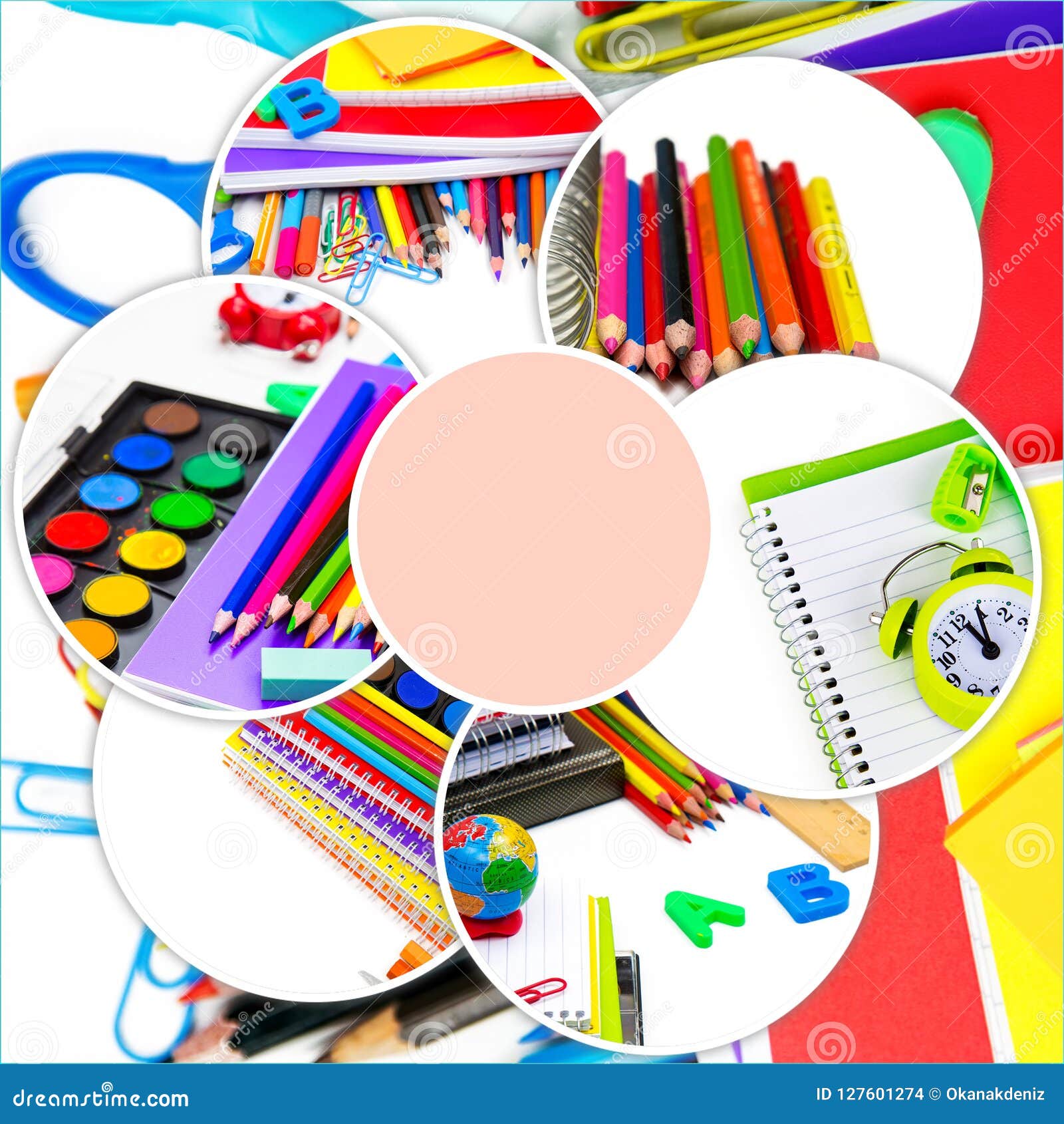 School Education Equipment Tools Collage Stock Photo - Image of office ...