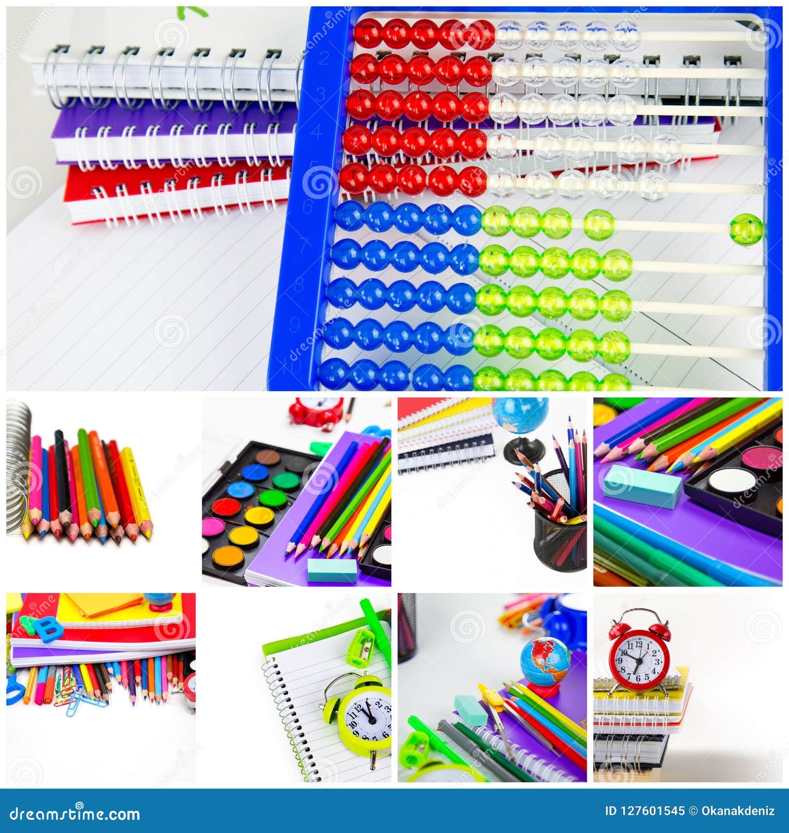 School Education Equipment Tools Collage Stock Image - Image of crayon ...