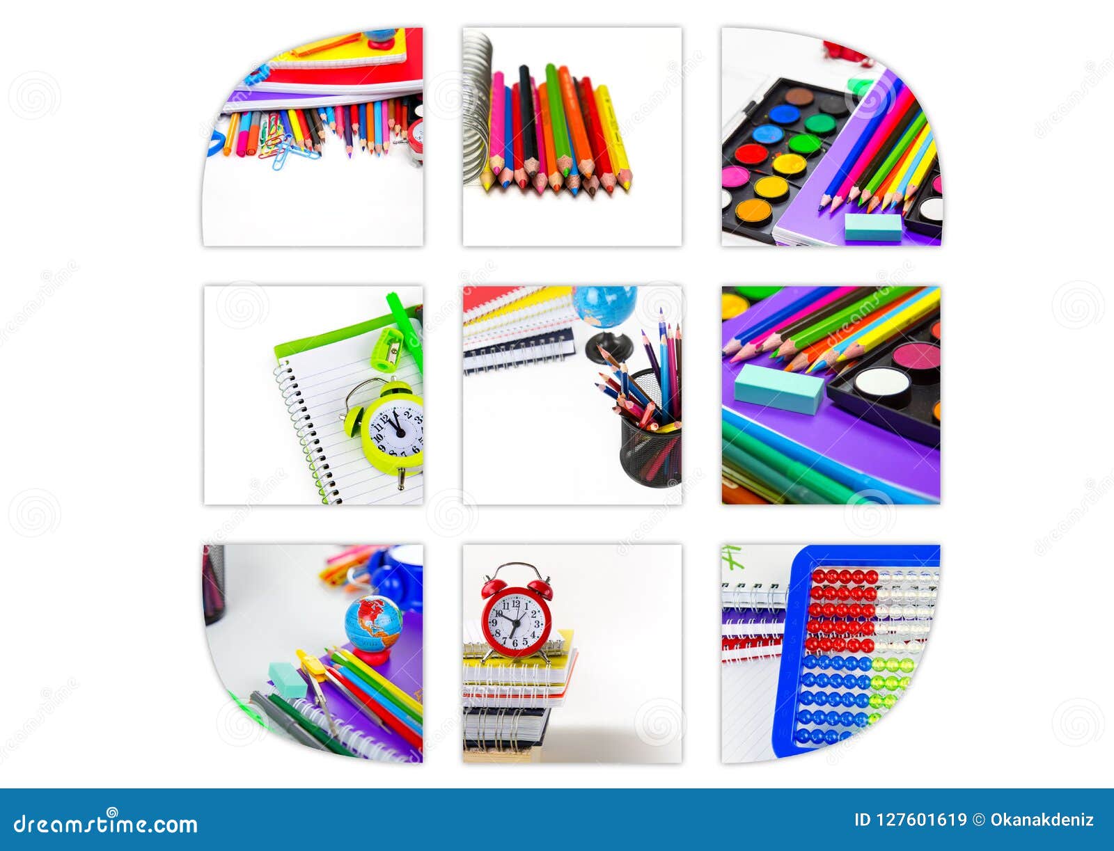 School Education Equipment Tools Collage Stock Image - Image of collage ...