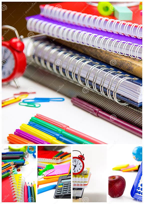 School Education Equipment Tools Collage Stock Photo - Image of note ...