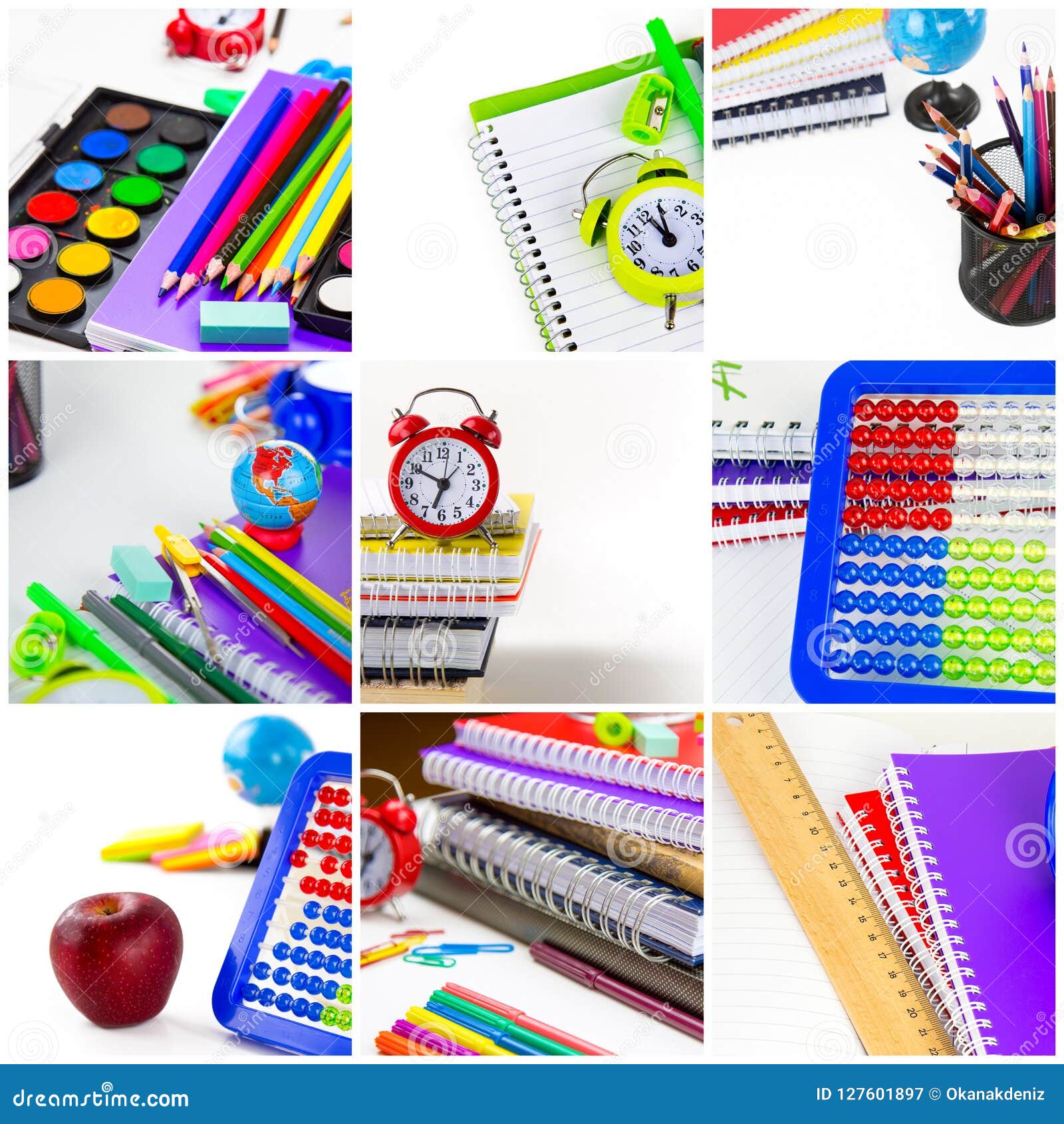 School Education Equipment Tools Collage Stock Image - Image of pencil ...