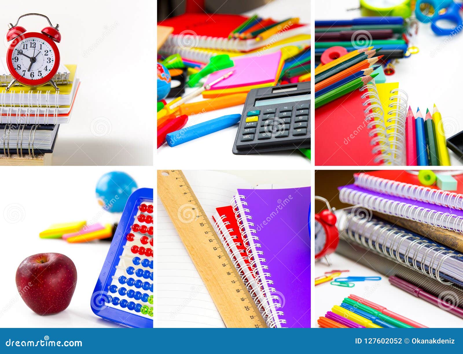 School Education Equipment Tools Collage Stock Photo - Image of paper ...