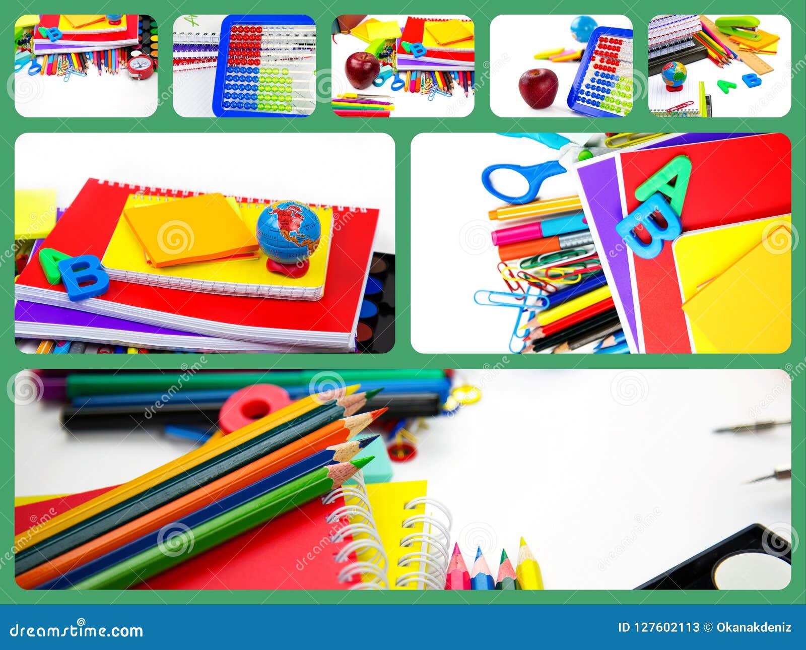 School Education Equipment Tools Collage Stock Image - Image of ...