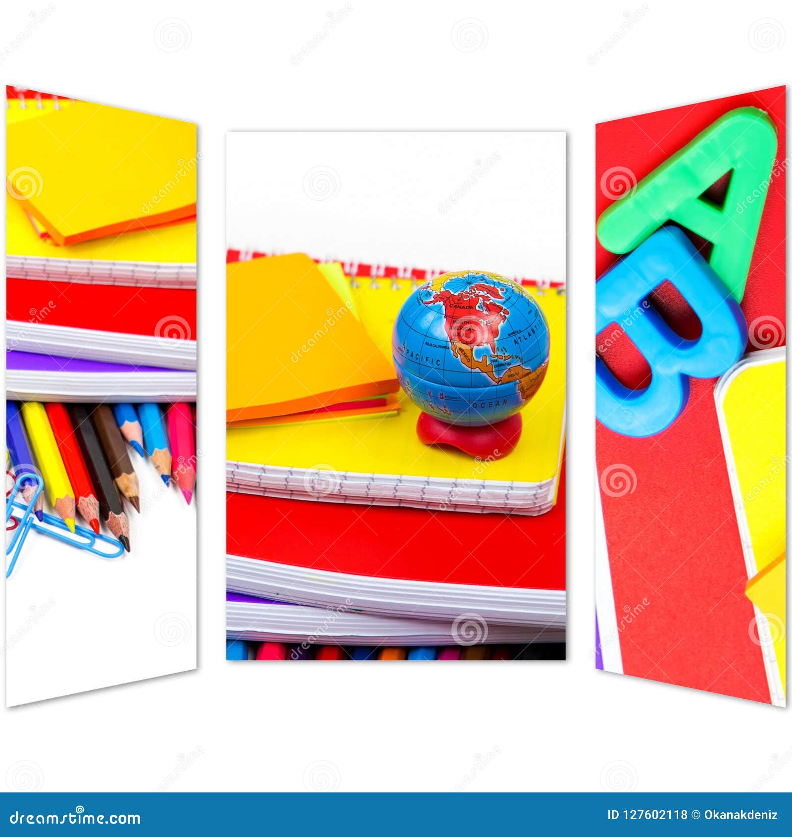 School Education Equipment Tools Collage Stock Photo - Image of crayons ...