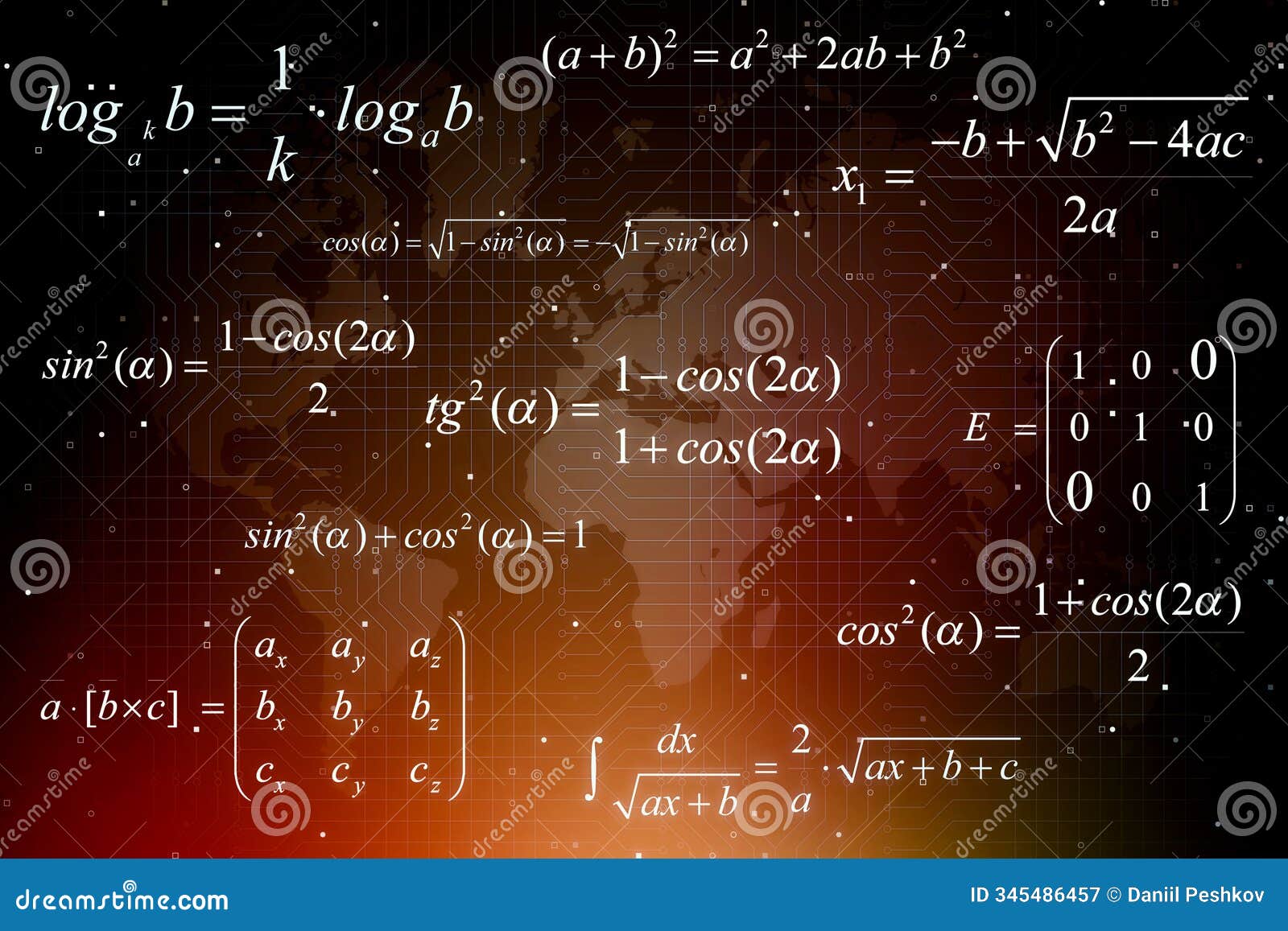 School Education or Graduation Concept with Mathematical Formulas on ...