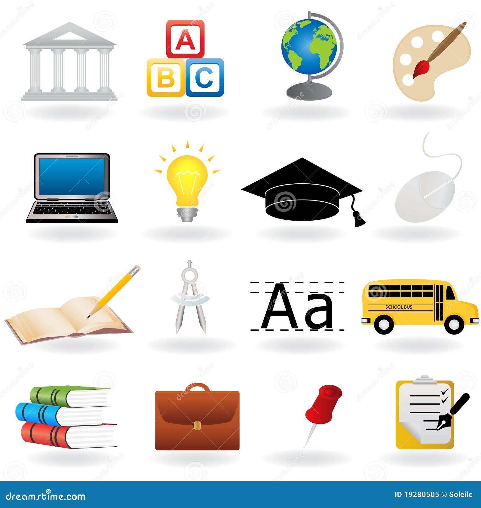 School and education icons stock vector. Illustration of school - 19280505