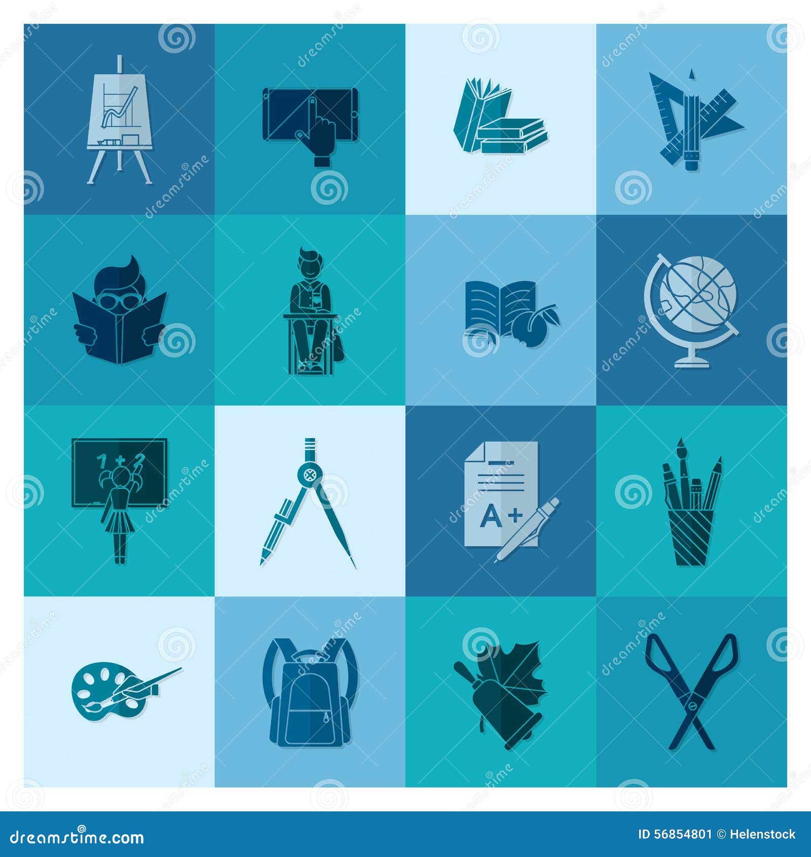 School and Education Icons stock vector. Illustration of learning ...