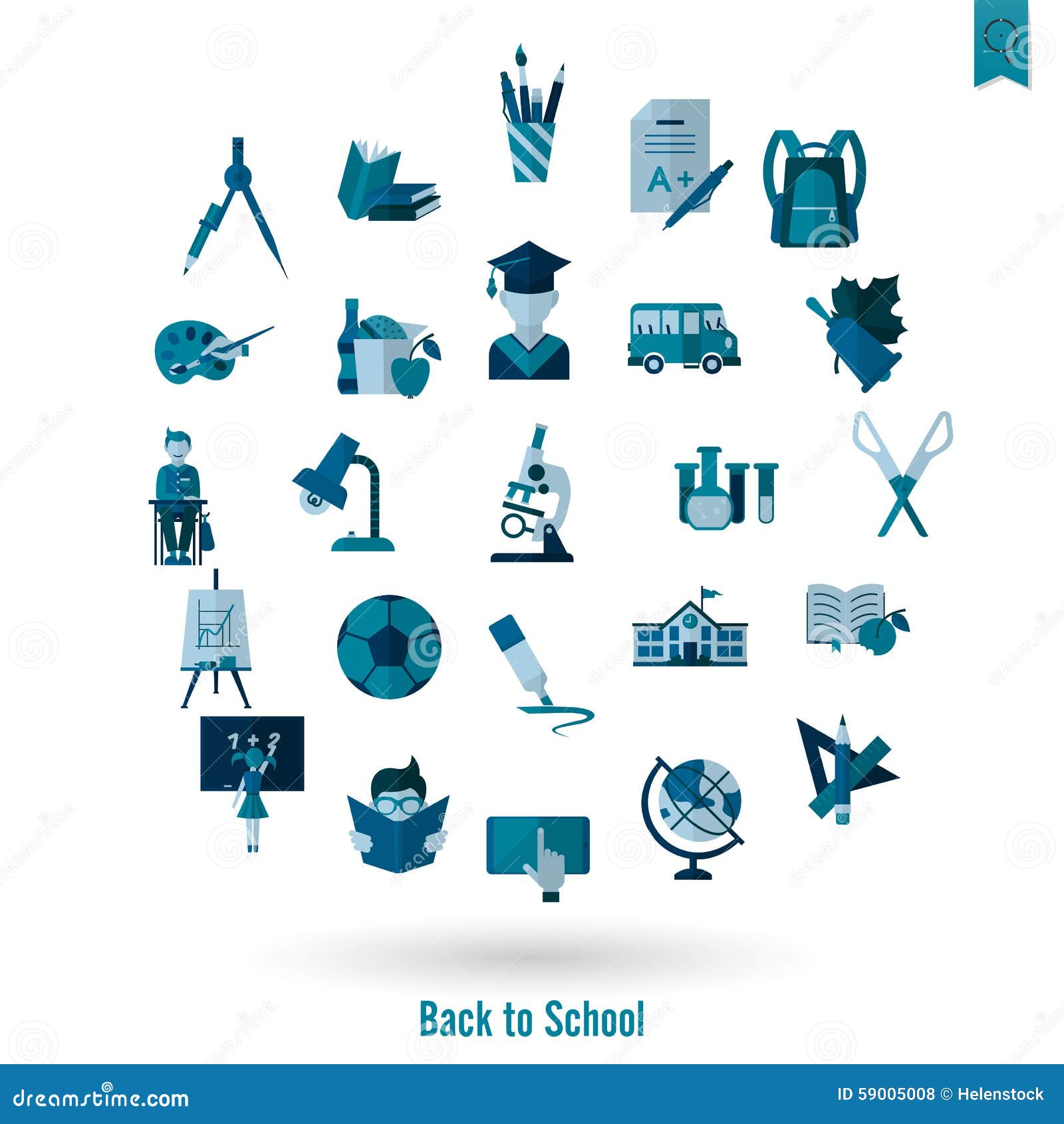 School and Education Icons stock vector. Illustration of elearning ...