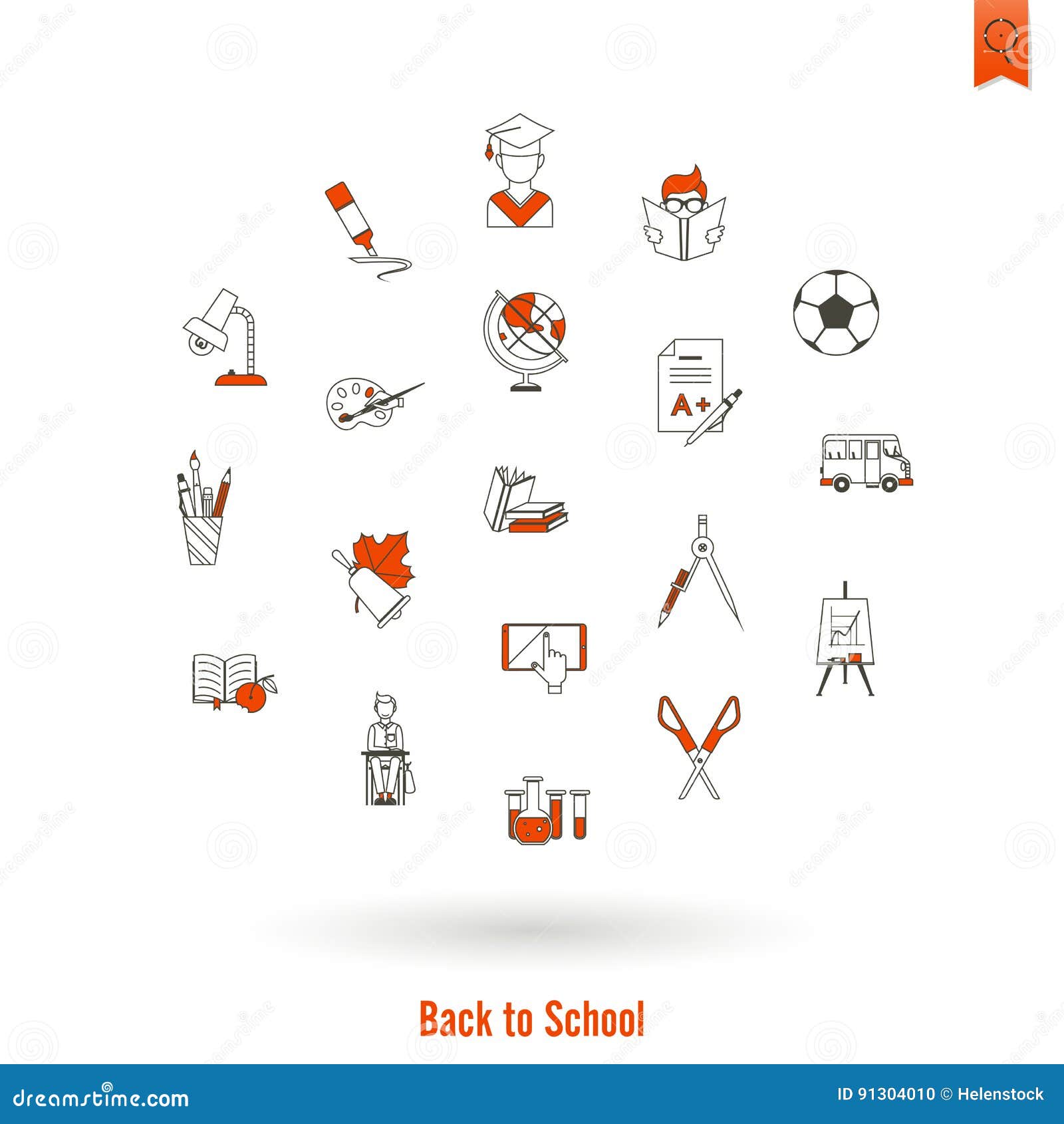 School and Education Icons stock vector. Illustration of learning ...