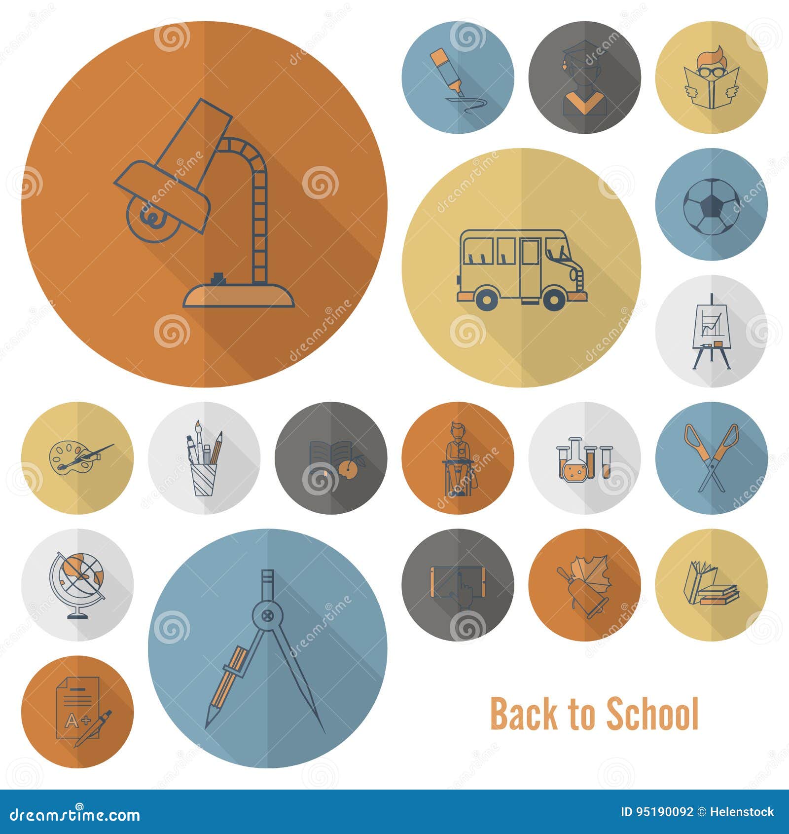 School and Education Icons stock vector. Illustration of chalk - 95190092