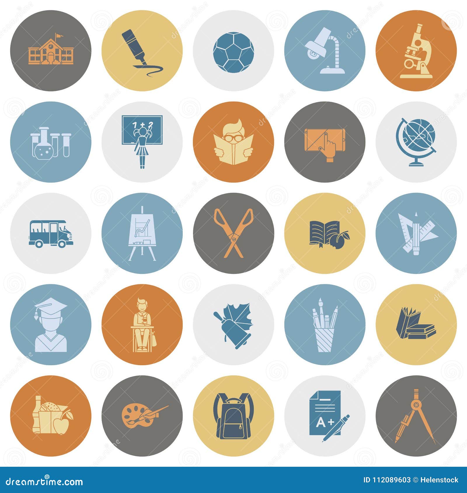 School and Education Icons stock vector. Illustration of geometry ...
