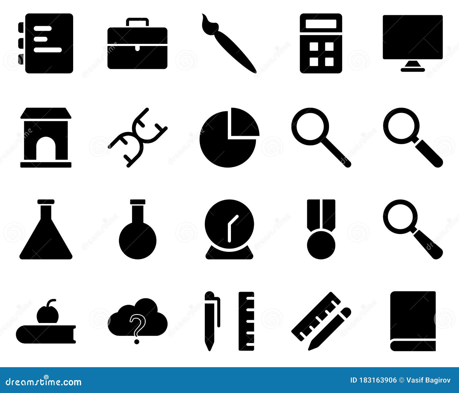 School and Education Icons Set. Book. Vector Illustration Set of Simple ...