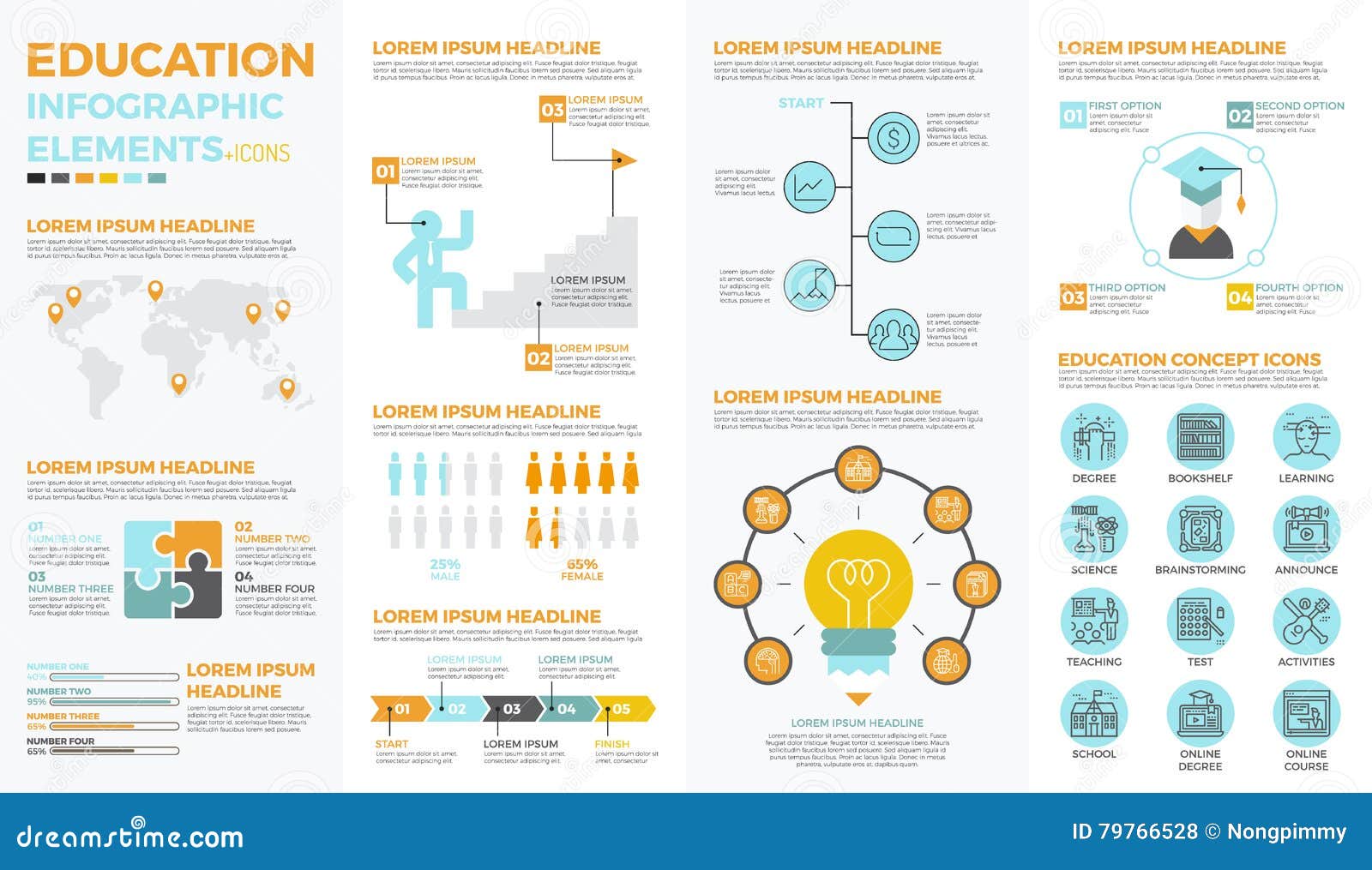 Education Infographic Template. Academic Cap. Vector | CartoonDealer ...