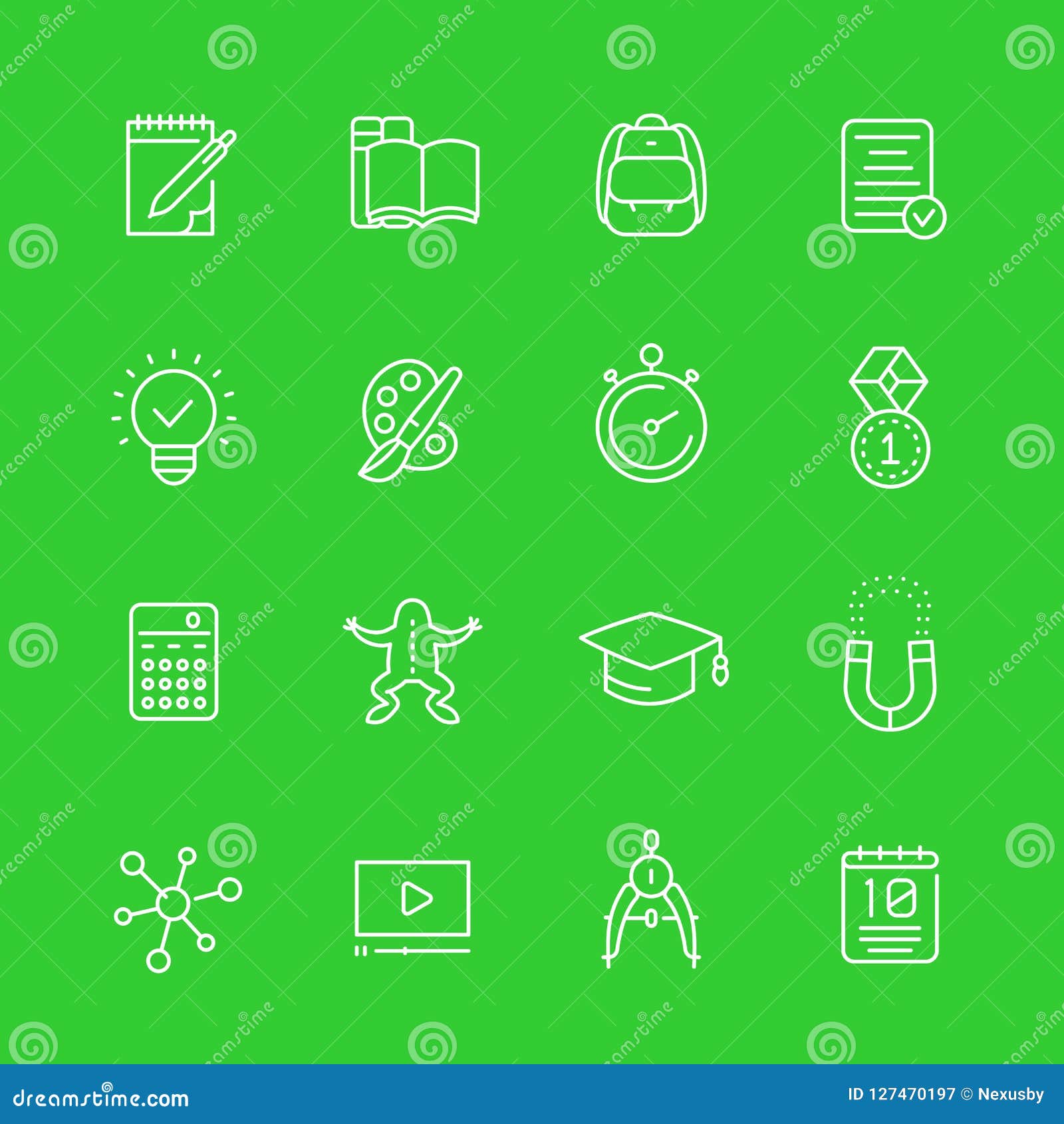 School, Education, Learning, Courses Icons Set Stock Vector ...