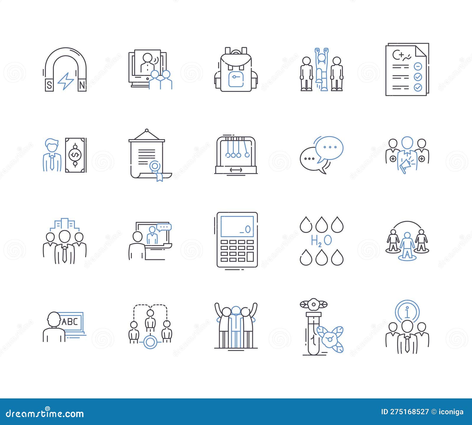 School and Education Outline Icons Collection. School, Education, Learn ...
