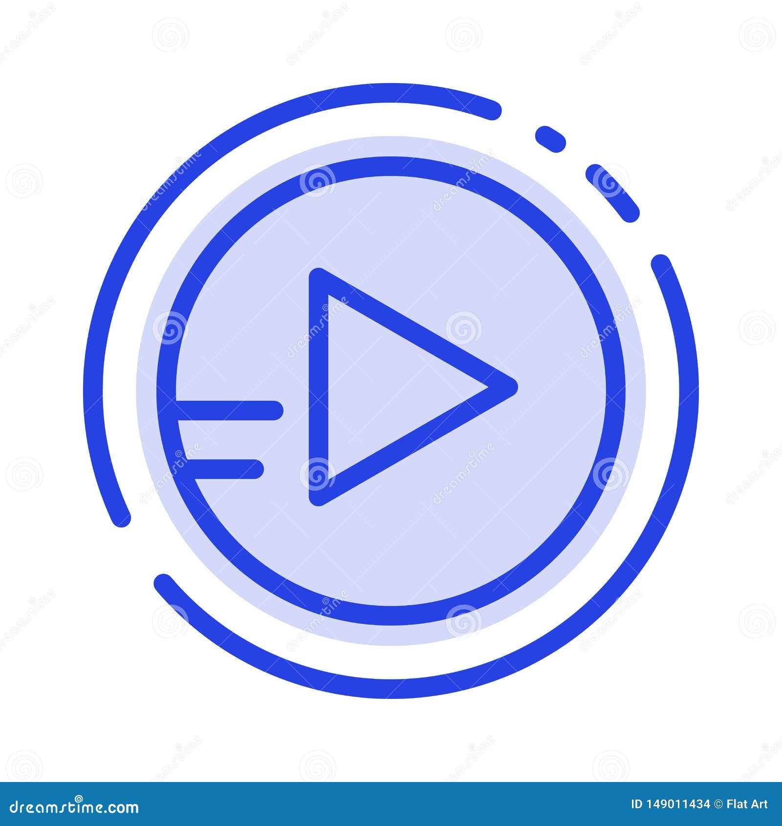 School Education, Play Blue Dotted Line Line Icon Stock Vector ...