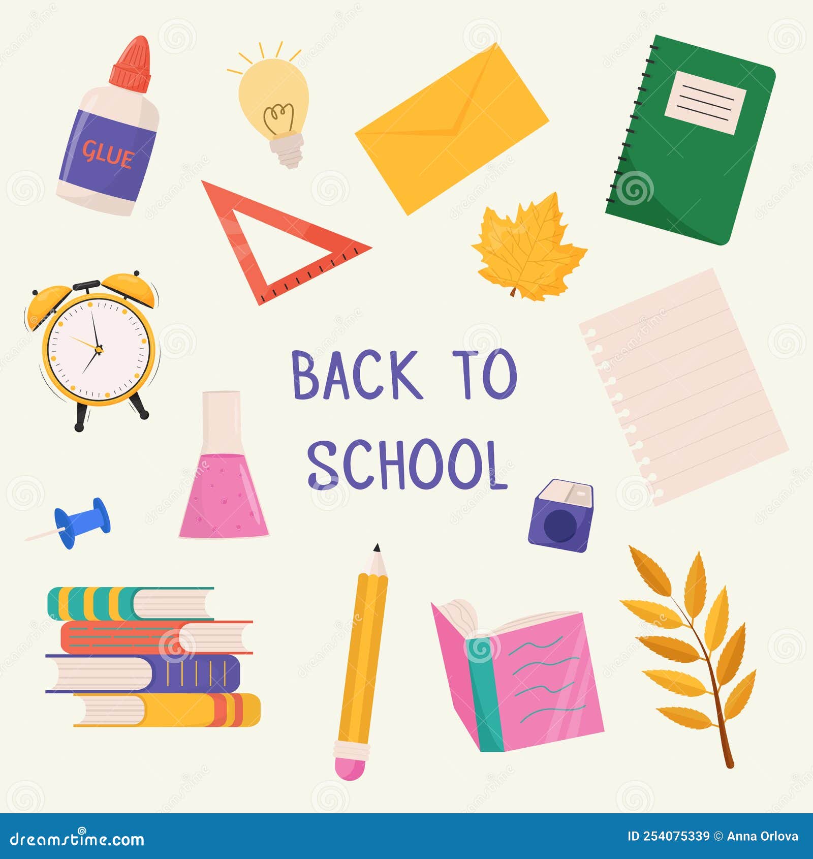 School and Education Related Sets of Objects Consisting of Pen, Pencil ...