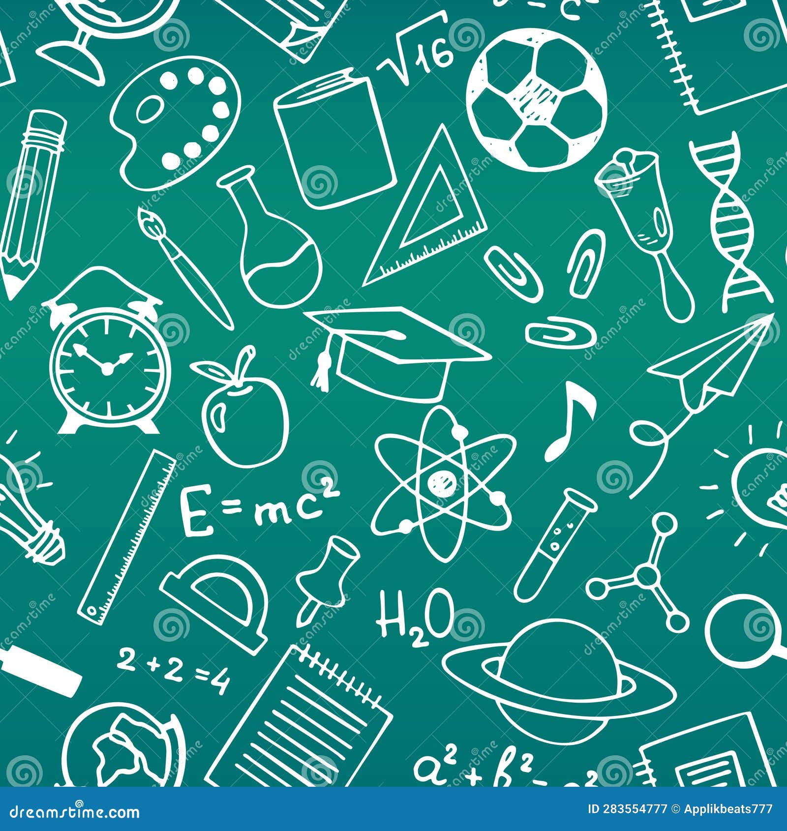 School Education Sketch Drawing Seamless Pattern. Education Pattern. Hand Drawn Education ...