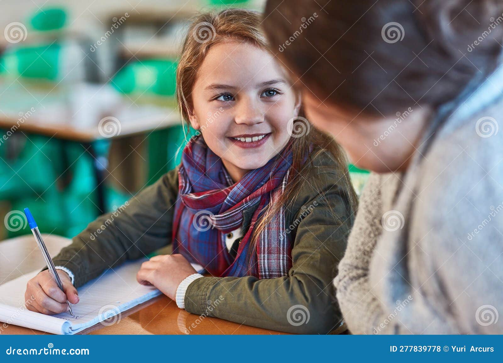 School, Education and a Student Girl with Her Teacher in the Classroom ...