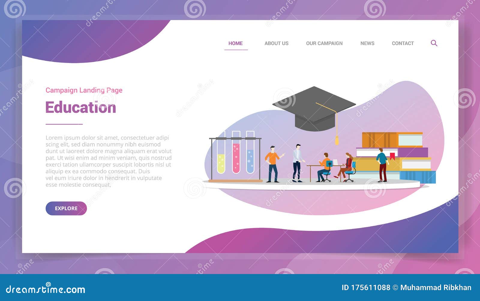 School or Education for Website Template or Landing Homepage Design ...