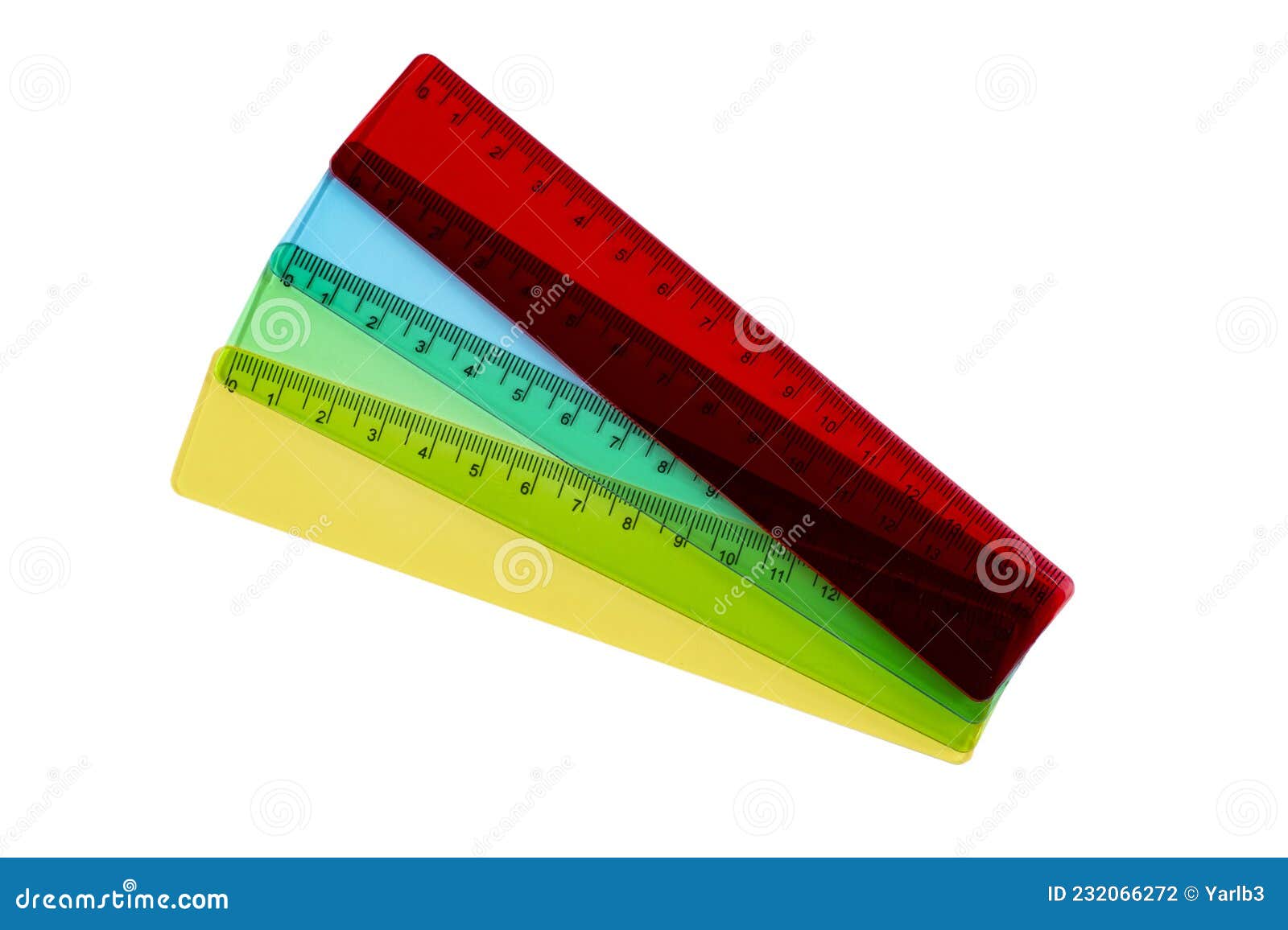 School or Educational Rulers in Different Colors with Centimeter Scale ...