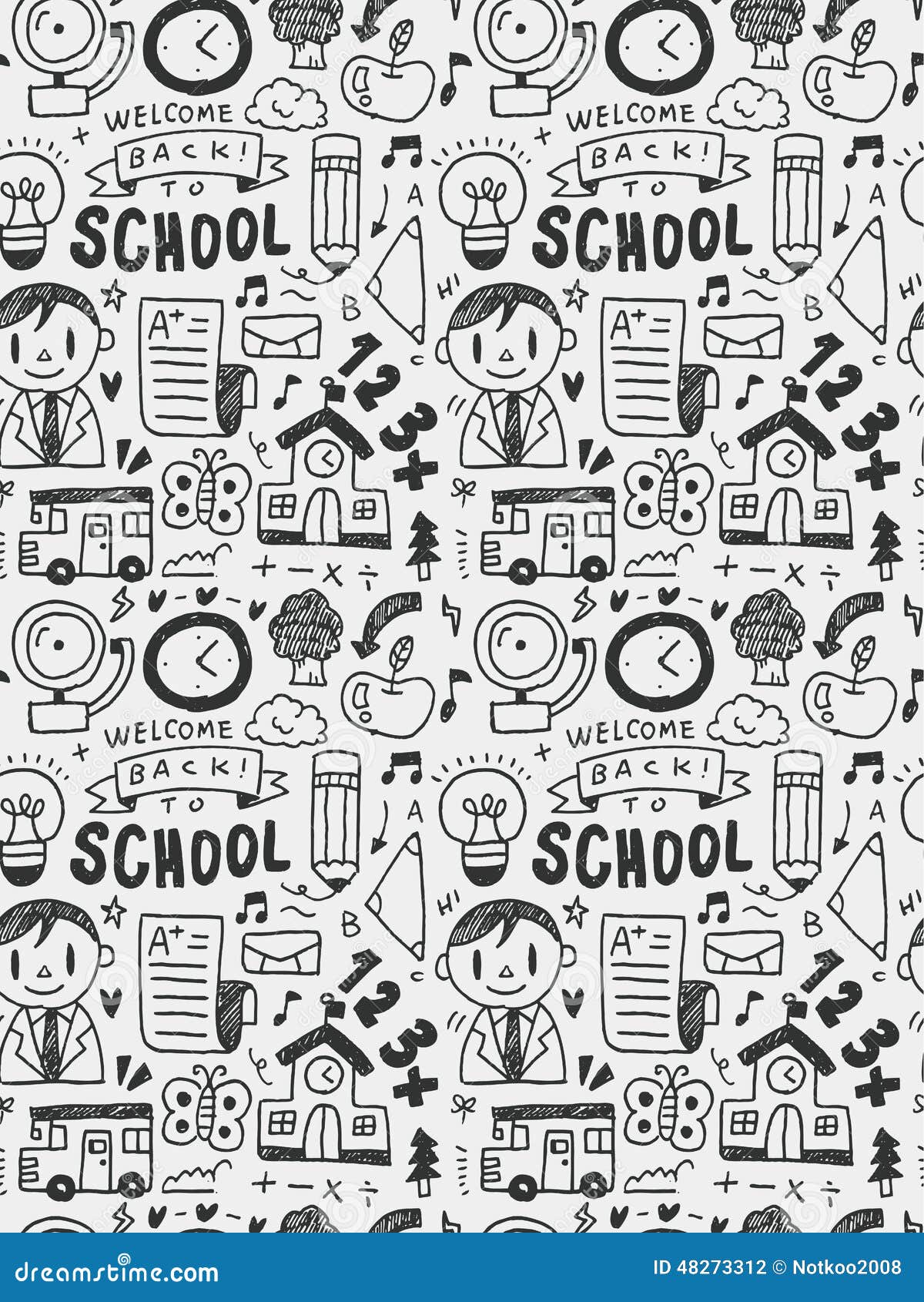 School Elements Doodles Hand Drawn Line Icon, Eps10 Stock Vector ...