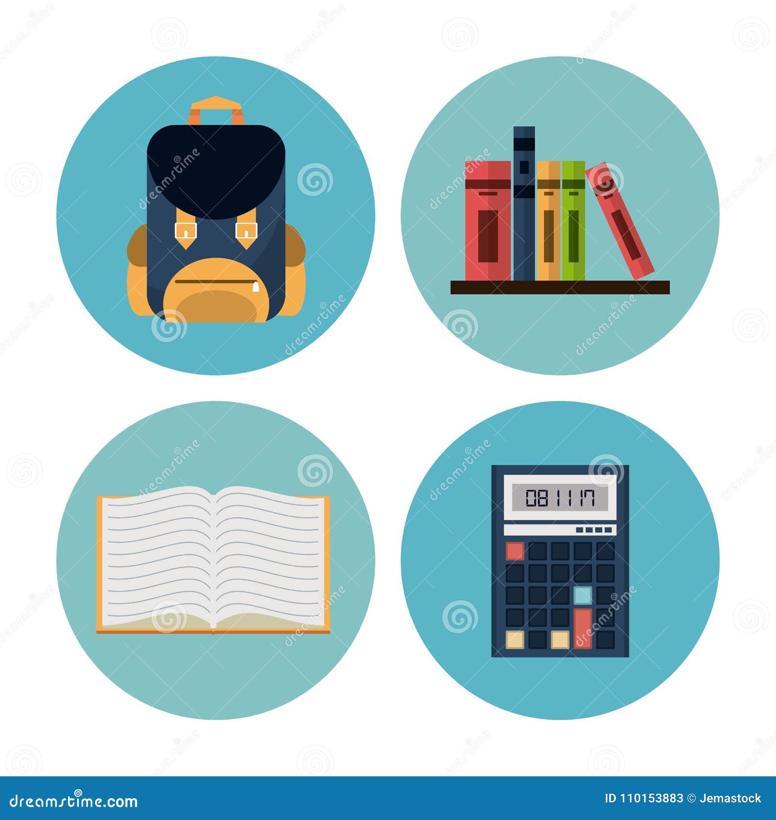 School elements icons stock vector. Illustration of class - 110153883