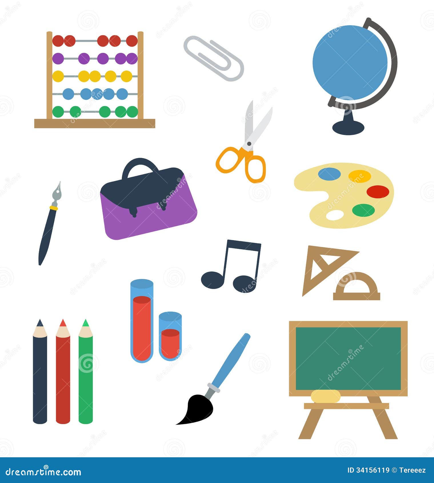 School Equipment Isolated Vector Stock Vector - Illustration of science ...