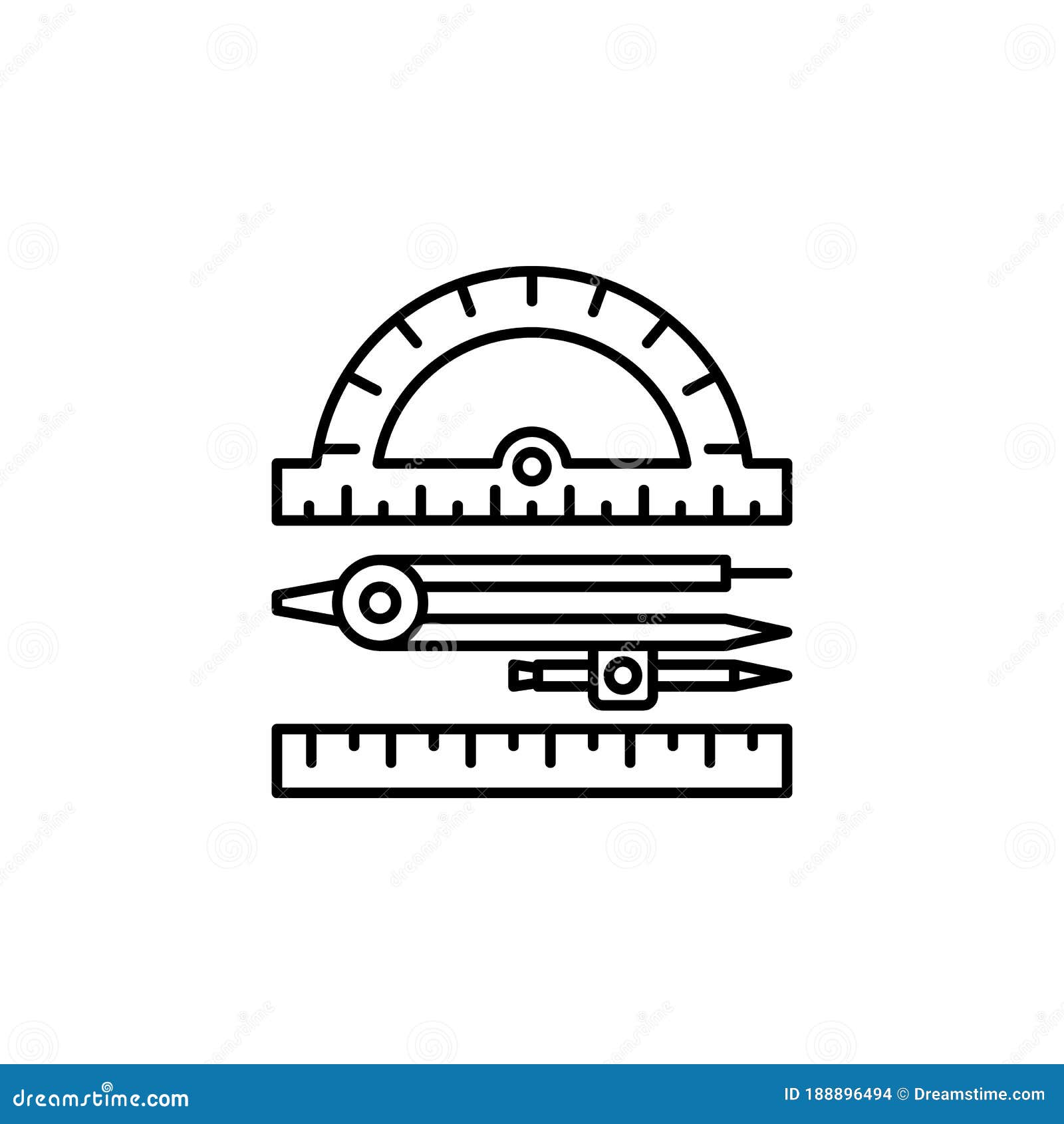 Rulers Icon Or Logo In Pastel Color Vector Illustration | CartoonDealer ...