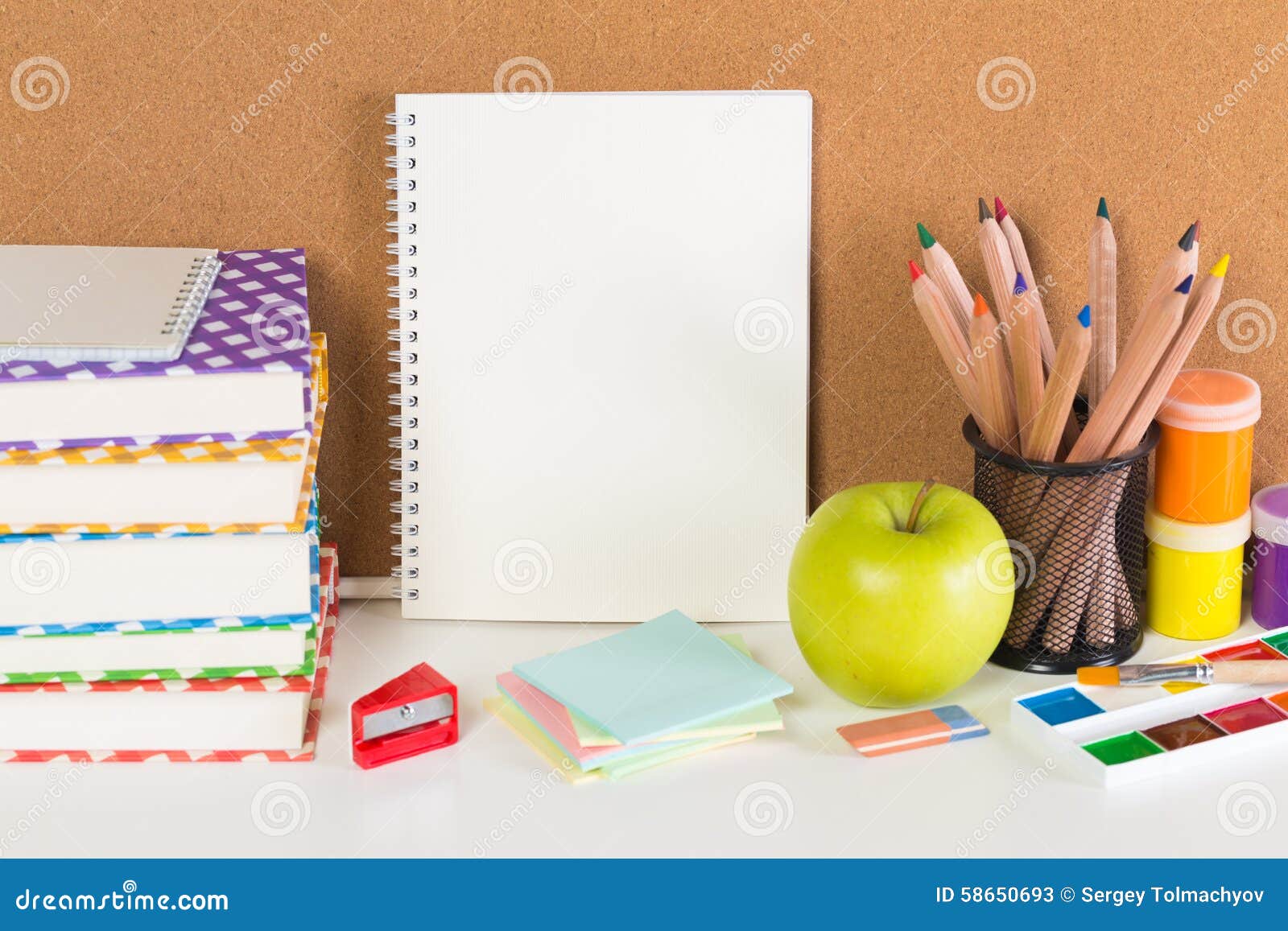 School equipment stock image. Image of notebook, black - 58650693