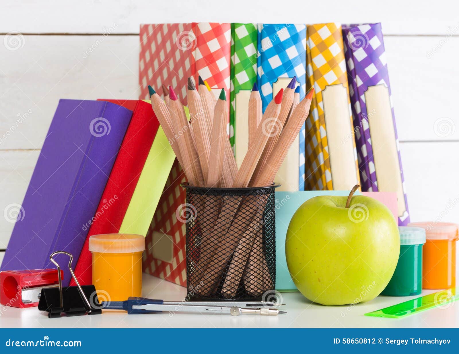 School equipment stock photo. Image of plastic, paper - 58650812