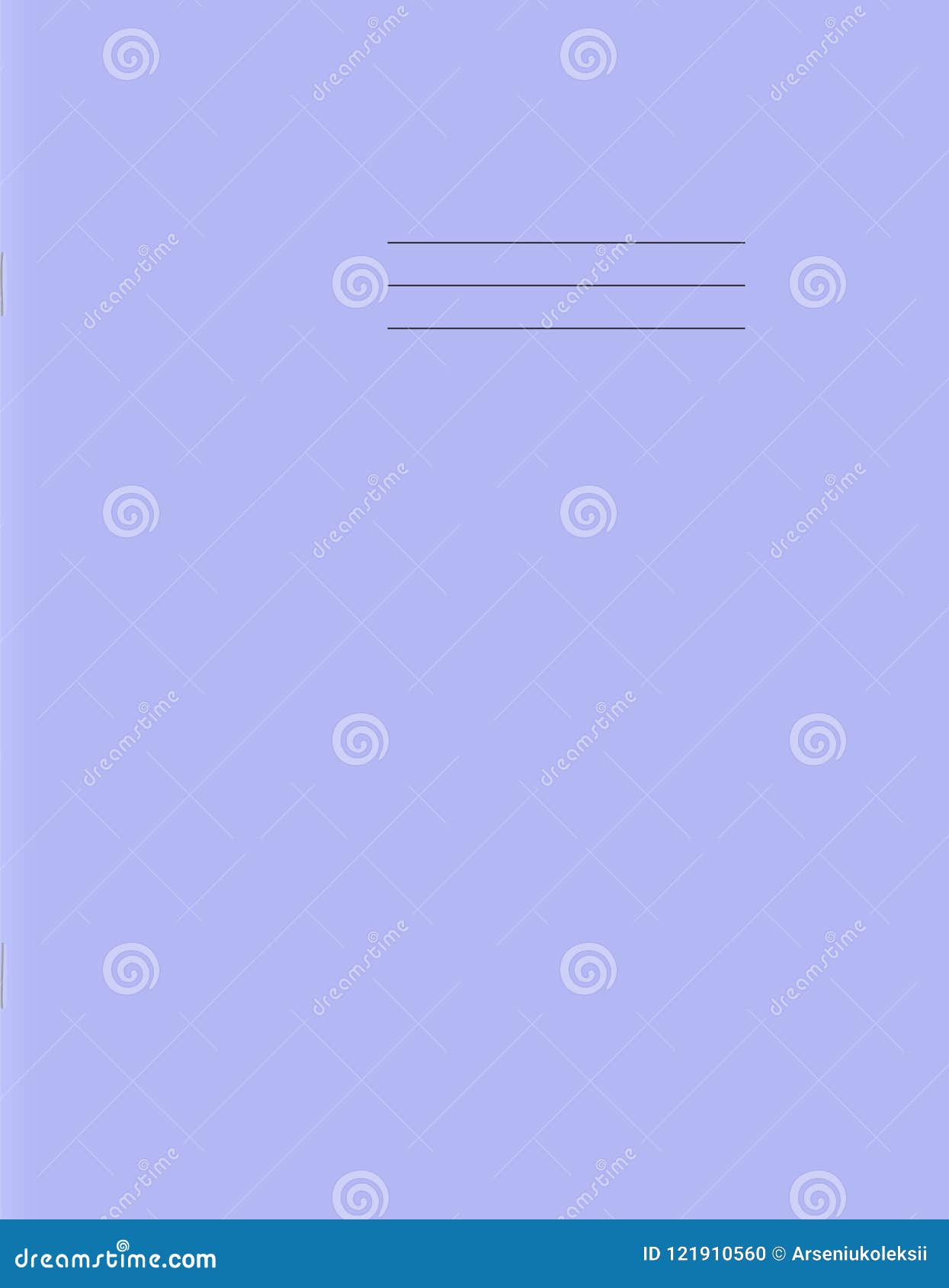 School Exercise Book Cover Template. Blank Workbook First Page. Vector ...
