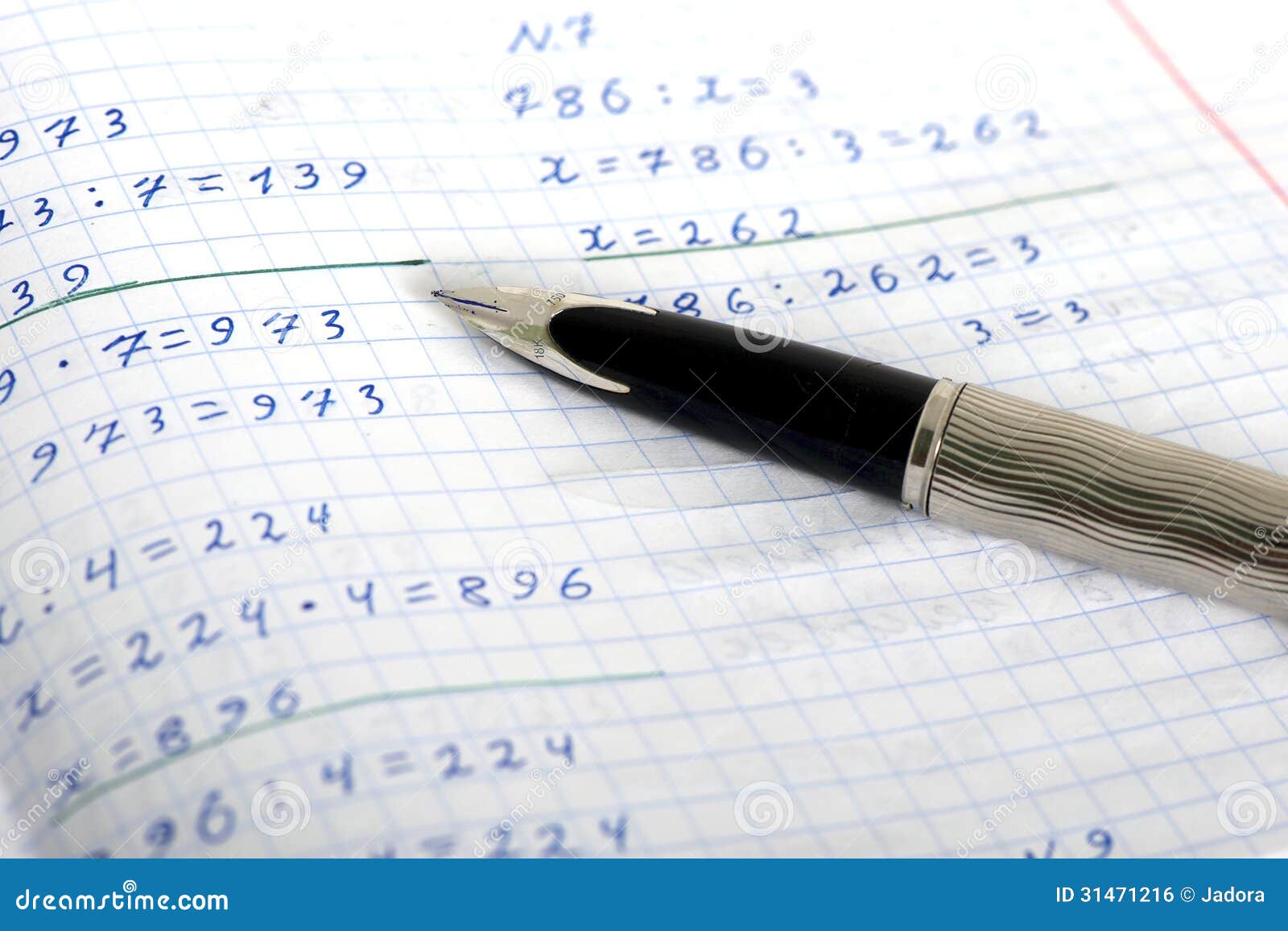 School Exercise Book in Mathematics Stock Photo - Image of mark, count ...