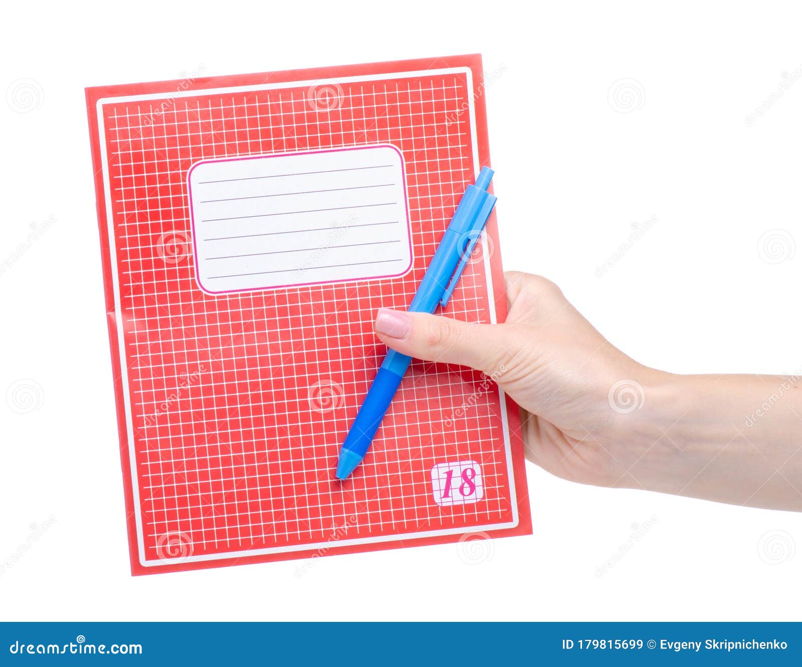 School Exercise Book Notebook with Pen in Hand Education Stock Image ...
