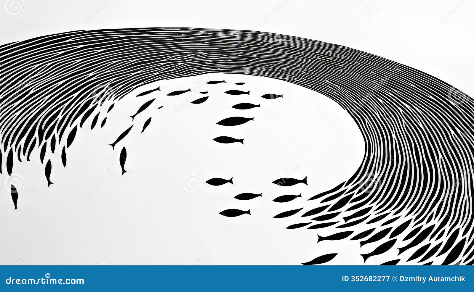 A School of Fish Creates a Large Fish Shape, Demonstrating Teamwork and ...