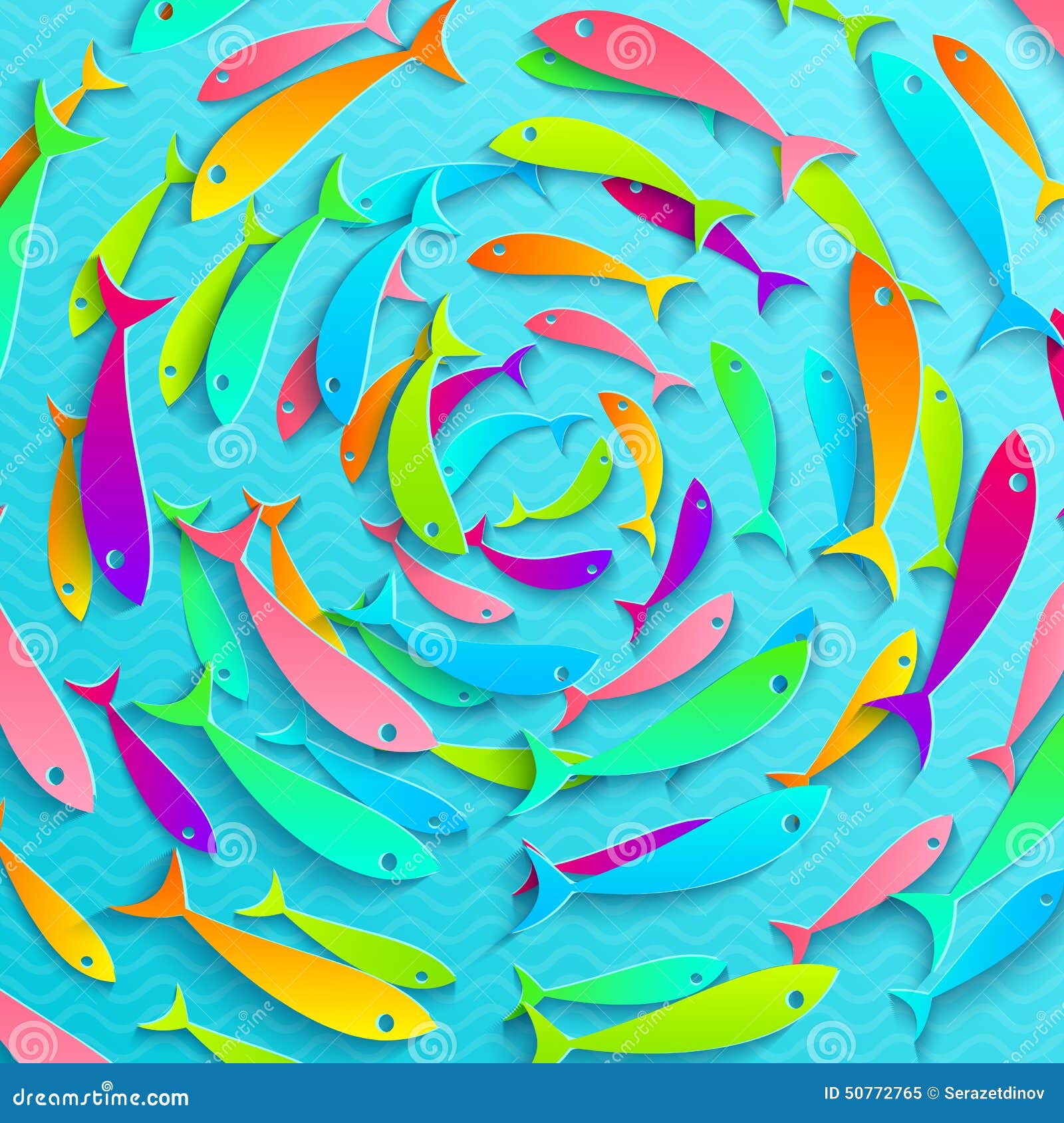 School of fish stock vector. Illustration of design, purple - 50772765