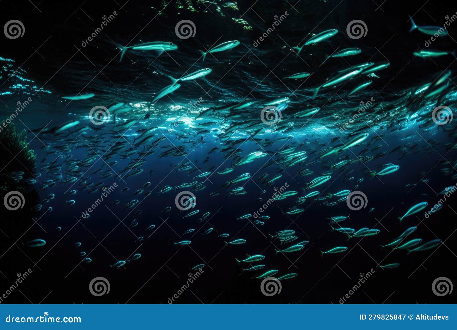 School of Fish Swimming Together, Creating a Mesmerizing Display of ...