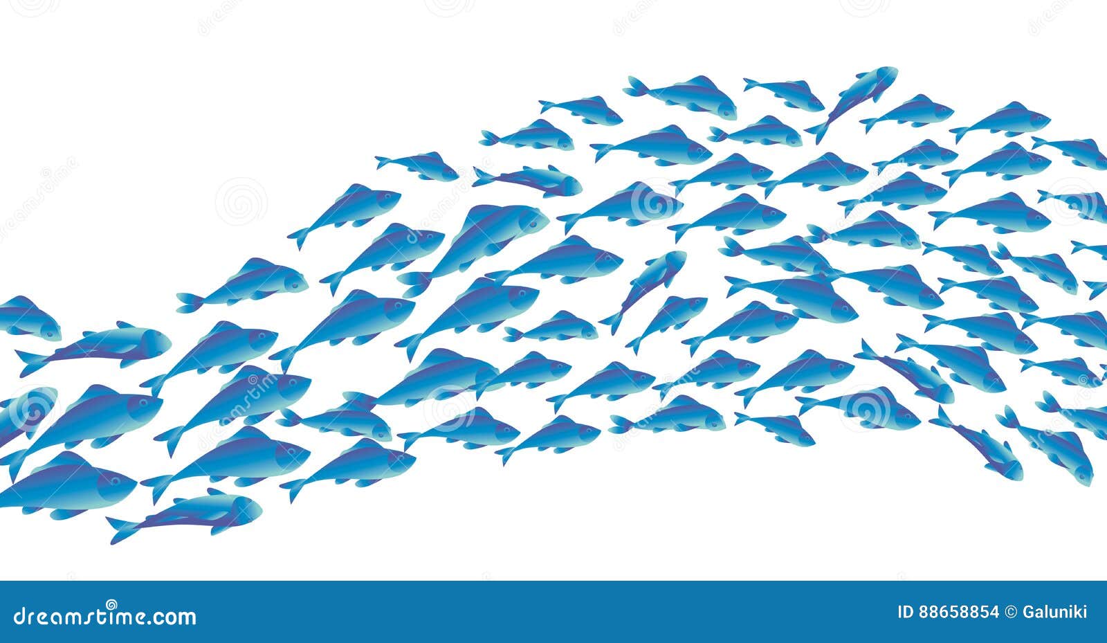 School of Fish Vector Illustration for Header Stock Vector ...