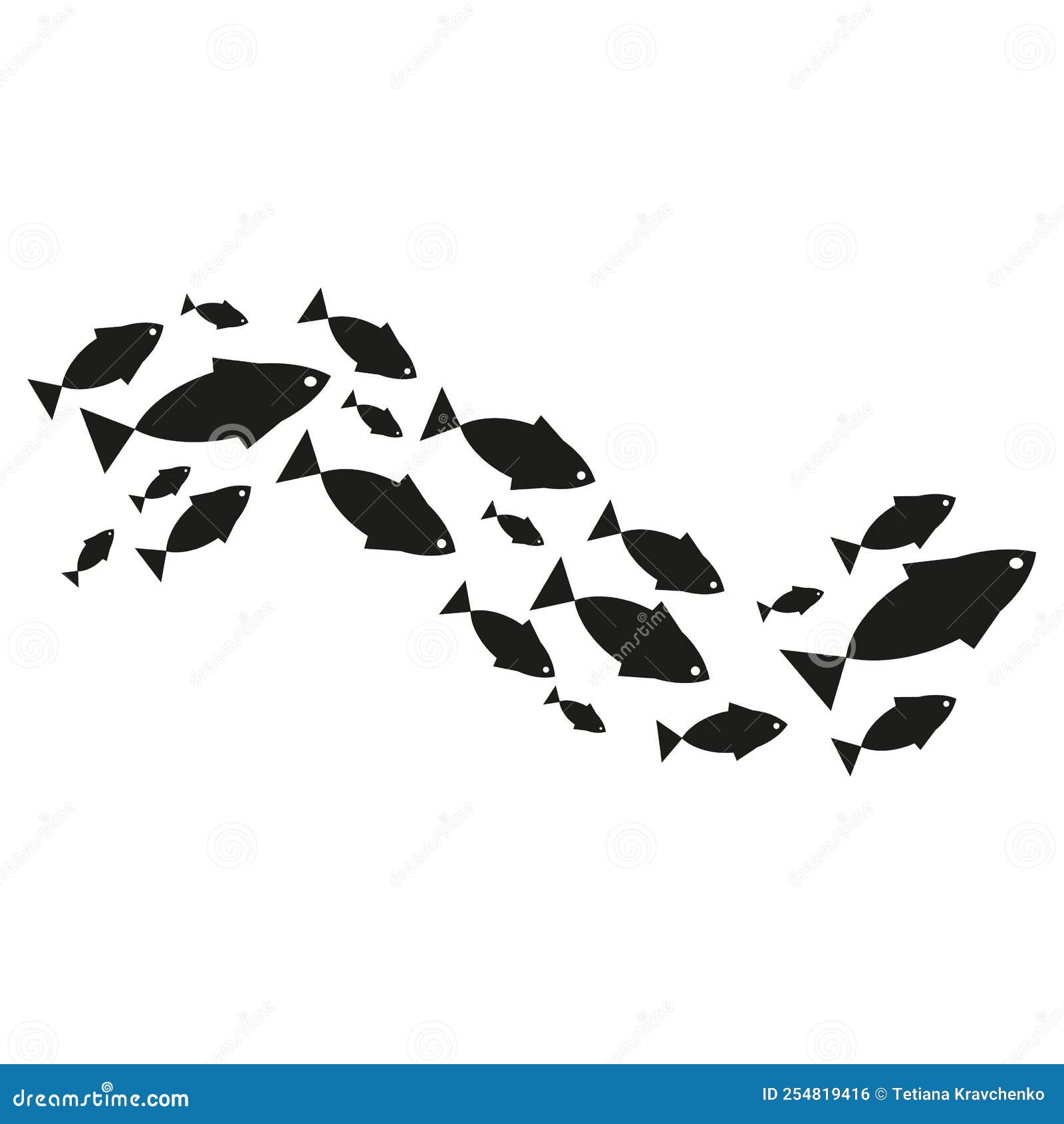 School of Fish. Vector Illustration. Stock Image Stock Vector ...