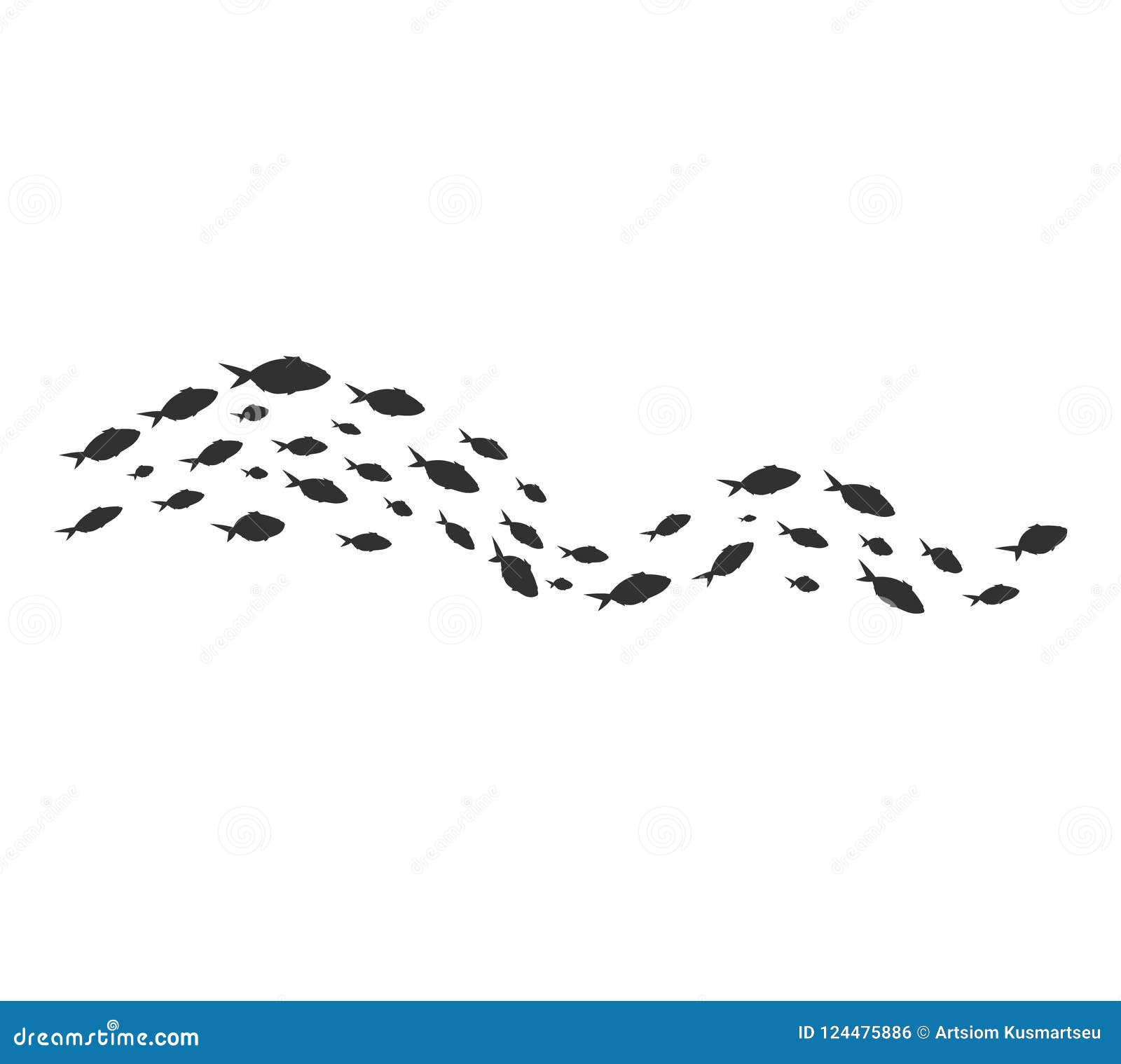 School of fish stock vector. Illustration of marine - 124475886